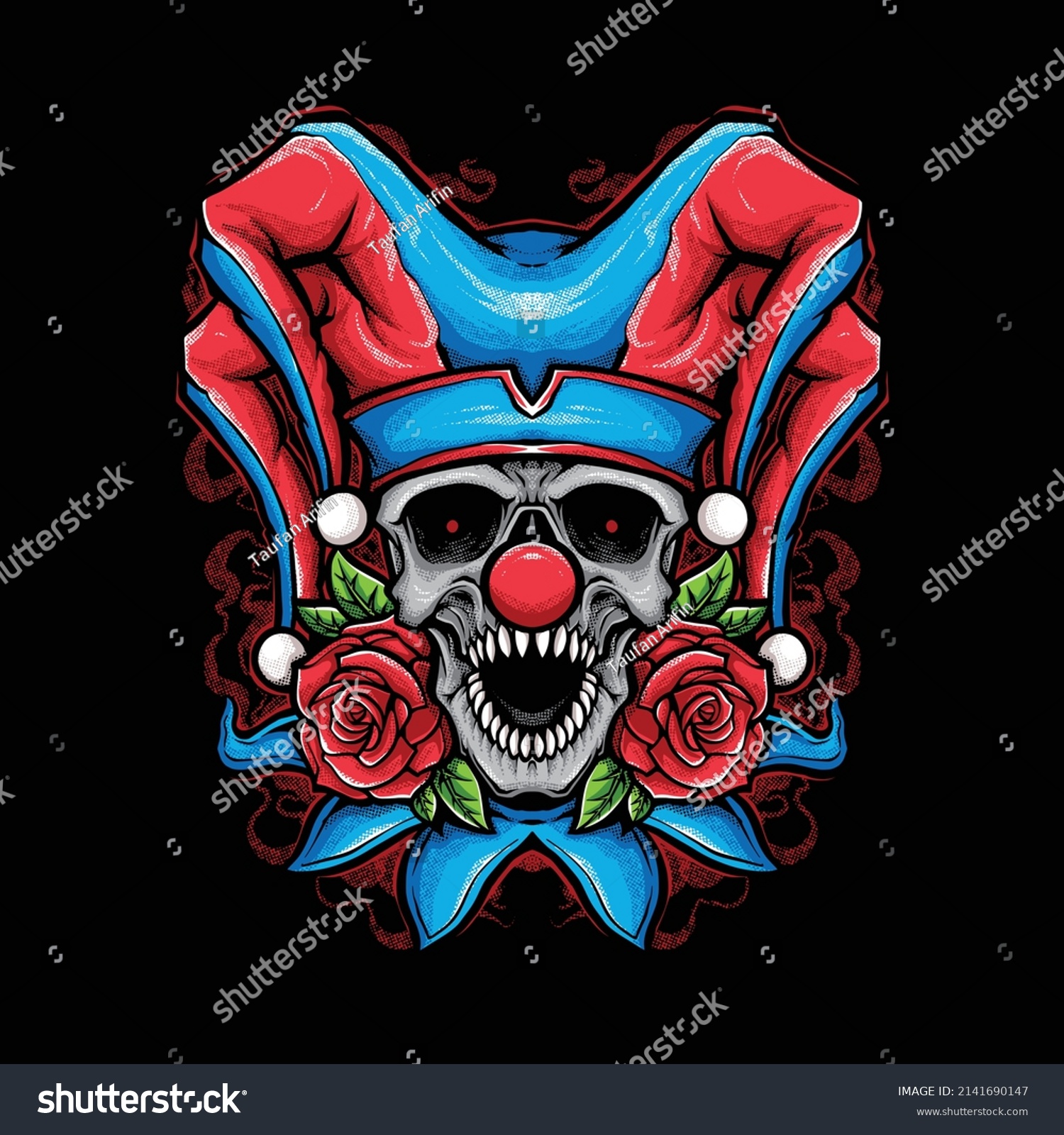 Skull Jester Clown Vector Illustration Stock Vector (Royalty Free ...