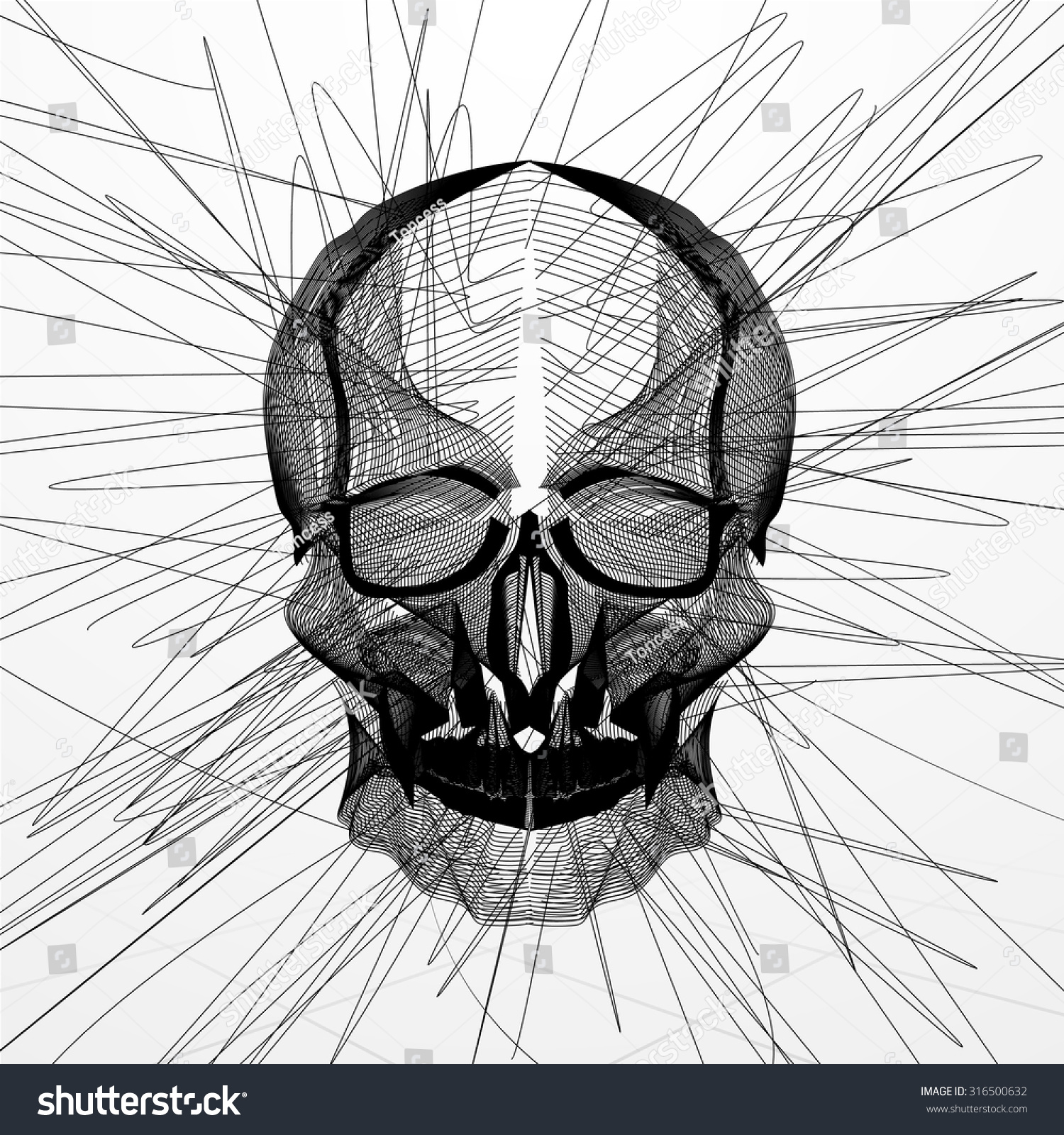 Skull Line Stock Vector (Royalty Free) 316500632 | Shutterstock