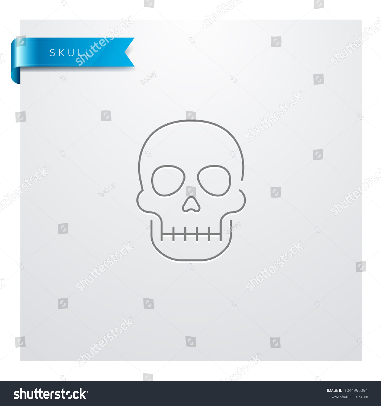 Skull Line Icon Stock Vector (Royalty Free) 1044996094 | Shutterstock