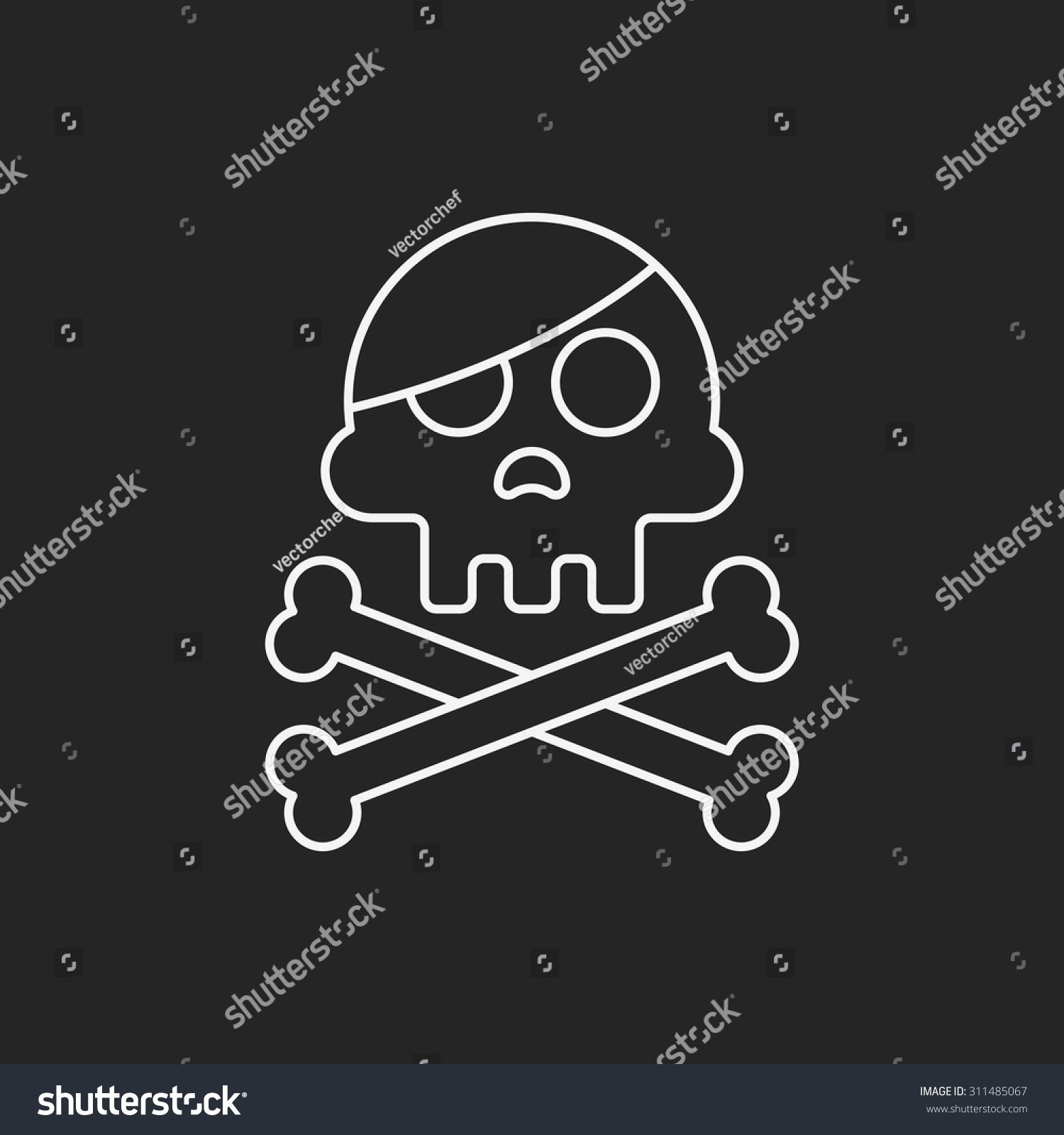 Skull Line Icon Stock Vector (Royalty Free) 311485067 | Shutterstock