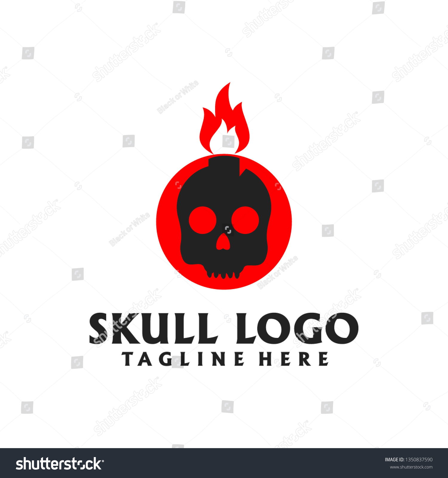 Skull Logo Design Stock Vector (Royalty Free) 1350837590