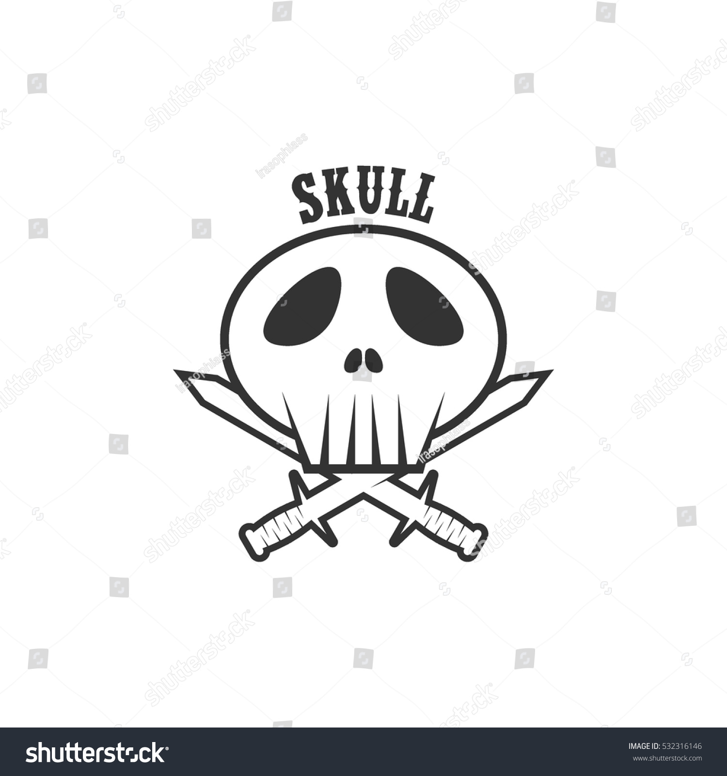 Skull Logo Design Template Stock Vector (Royalty Free) 532316146 ...