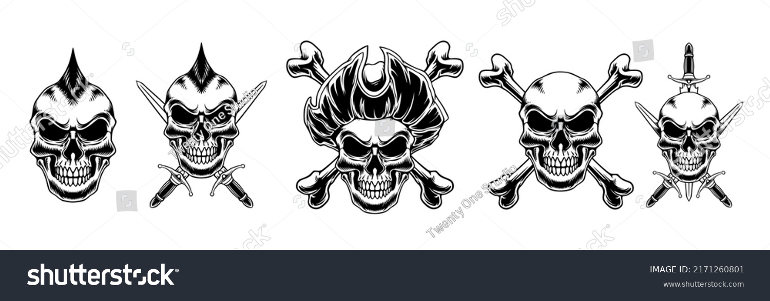 Skull Logo Design Vector Illustration Stock Vector (Royalty Free ...