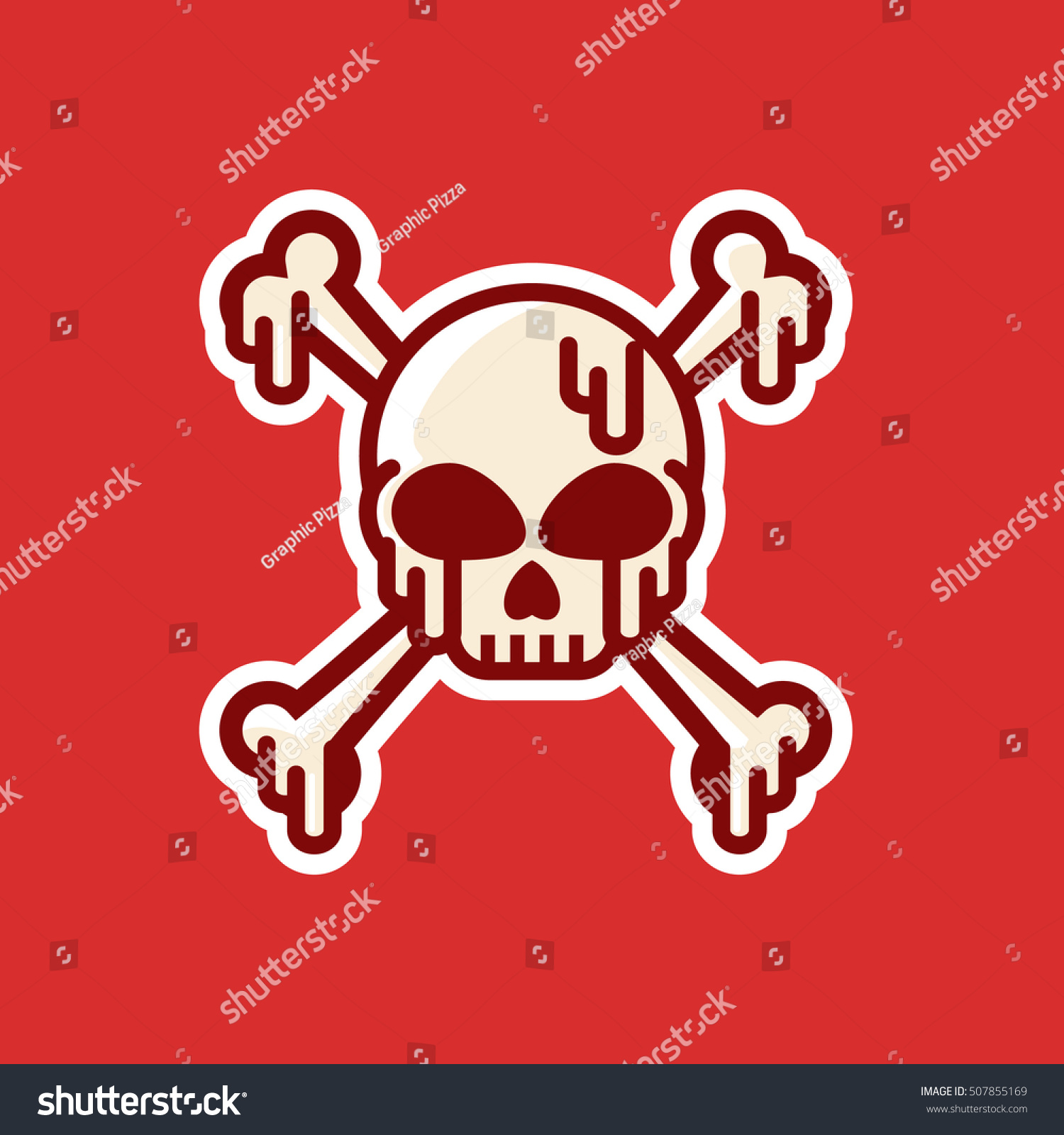 Skull Logo Icon Red Background Stock Vector (Royalty Free) 507855169