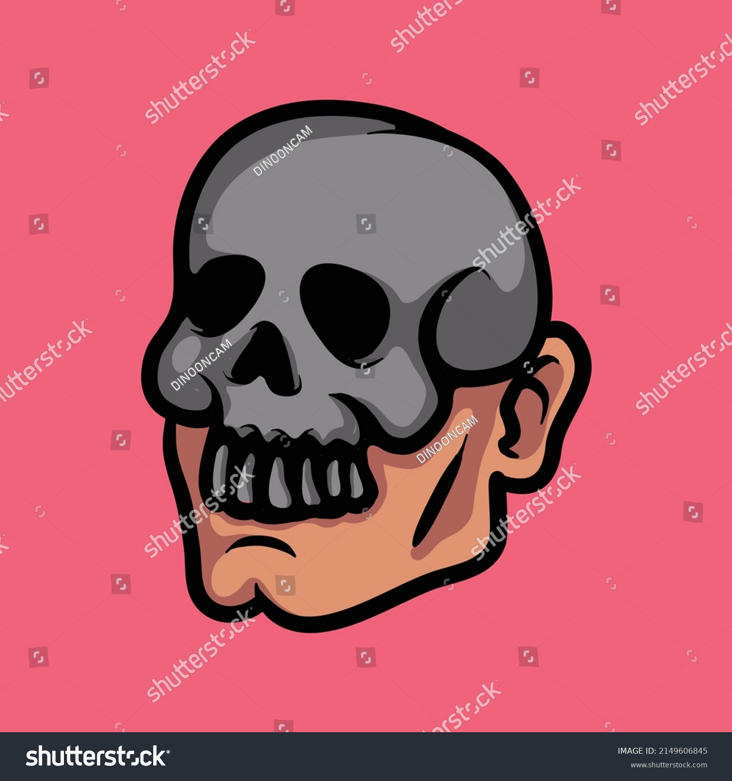 Skull Mask Cartoon Vector Illustration Stock Vector (Royalty Free ...