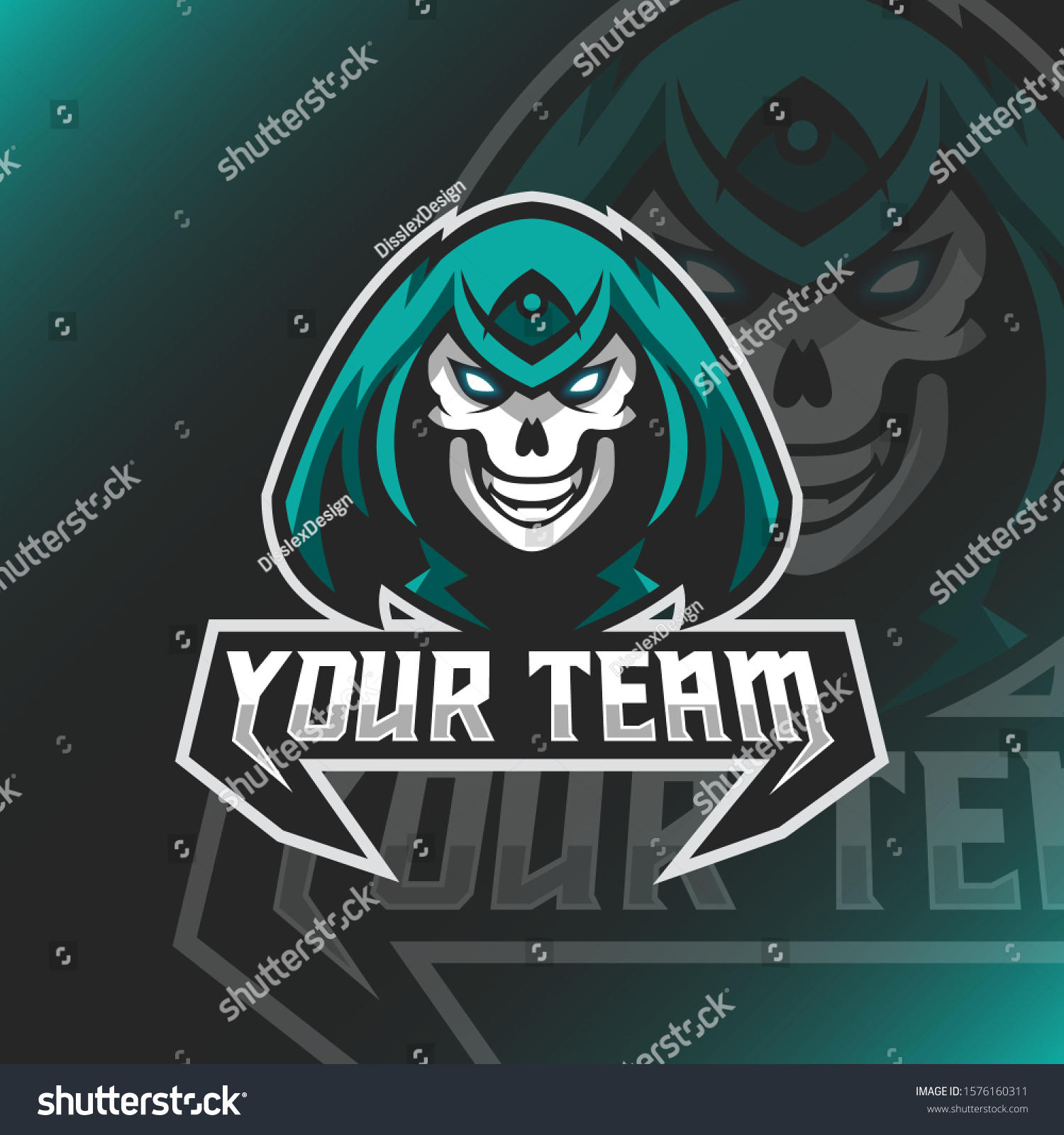 Skull Phantom Logo Mascot Vector Illustration 库存矢量图（免版税）1576160311 ...