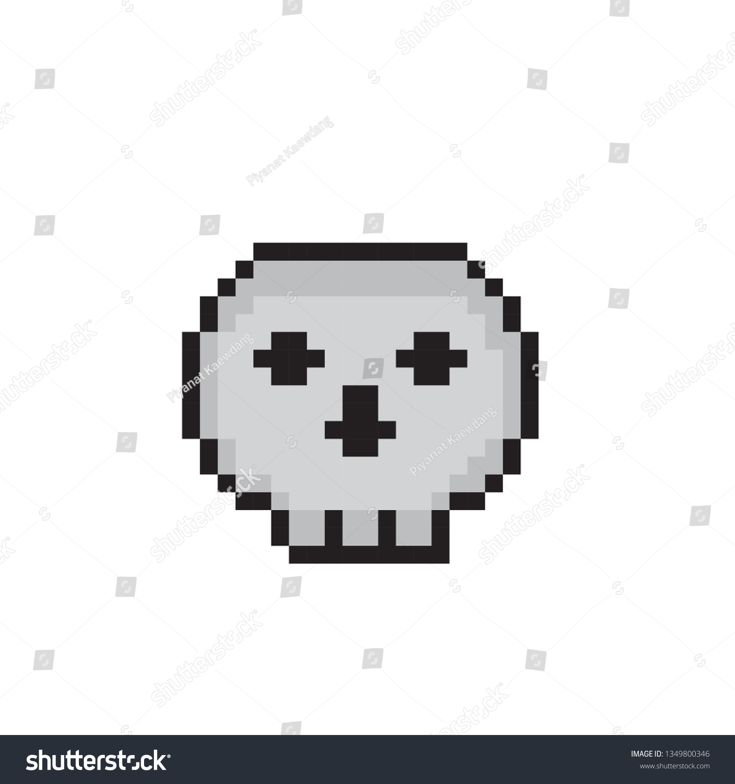 Skull Pixel Art Stock Vector (Royalty Free) 1349800346 | Shutterstock