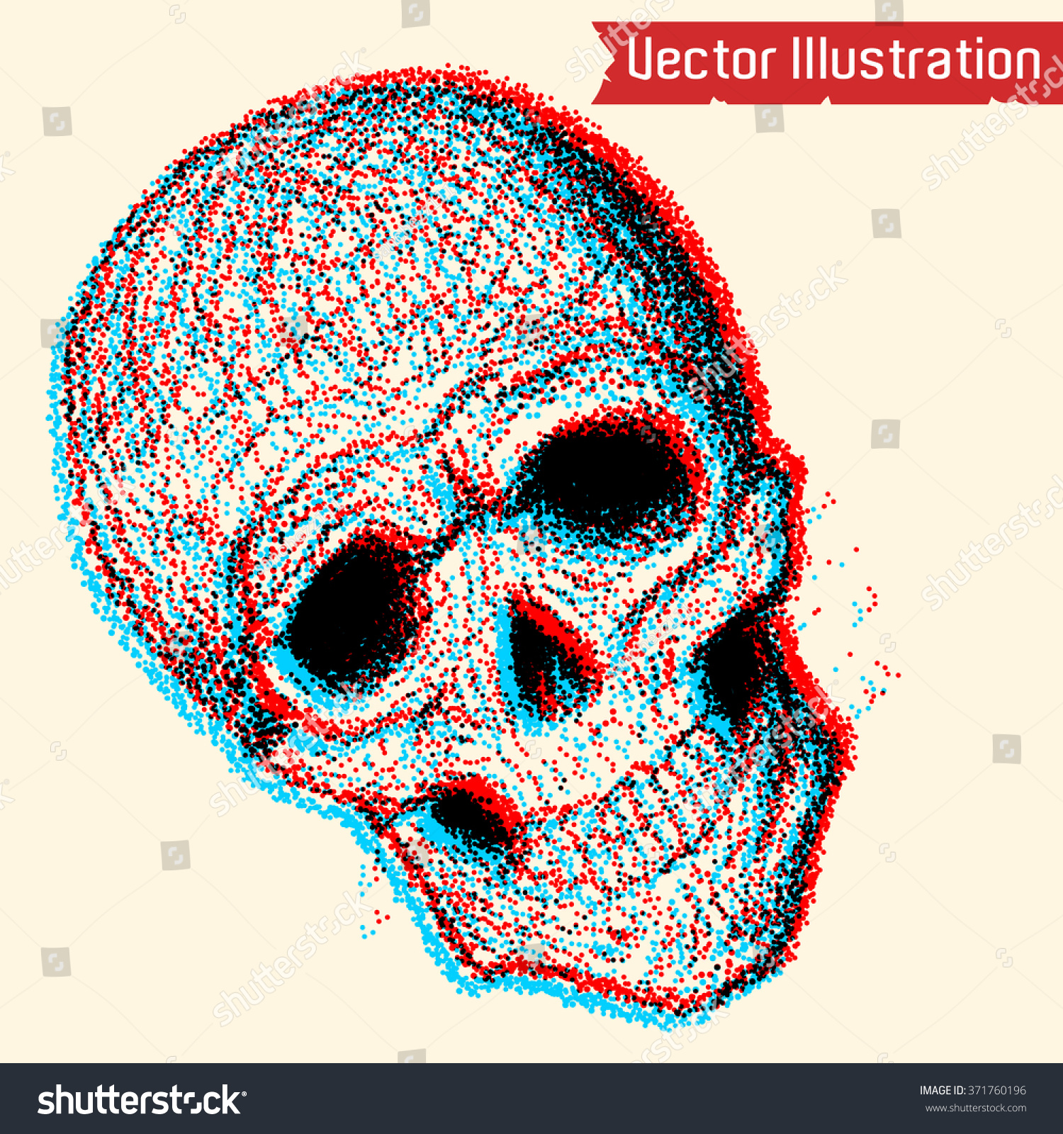Skull Point Art Vector Illustration: vector de stock (libre de regalías ...