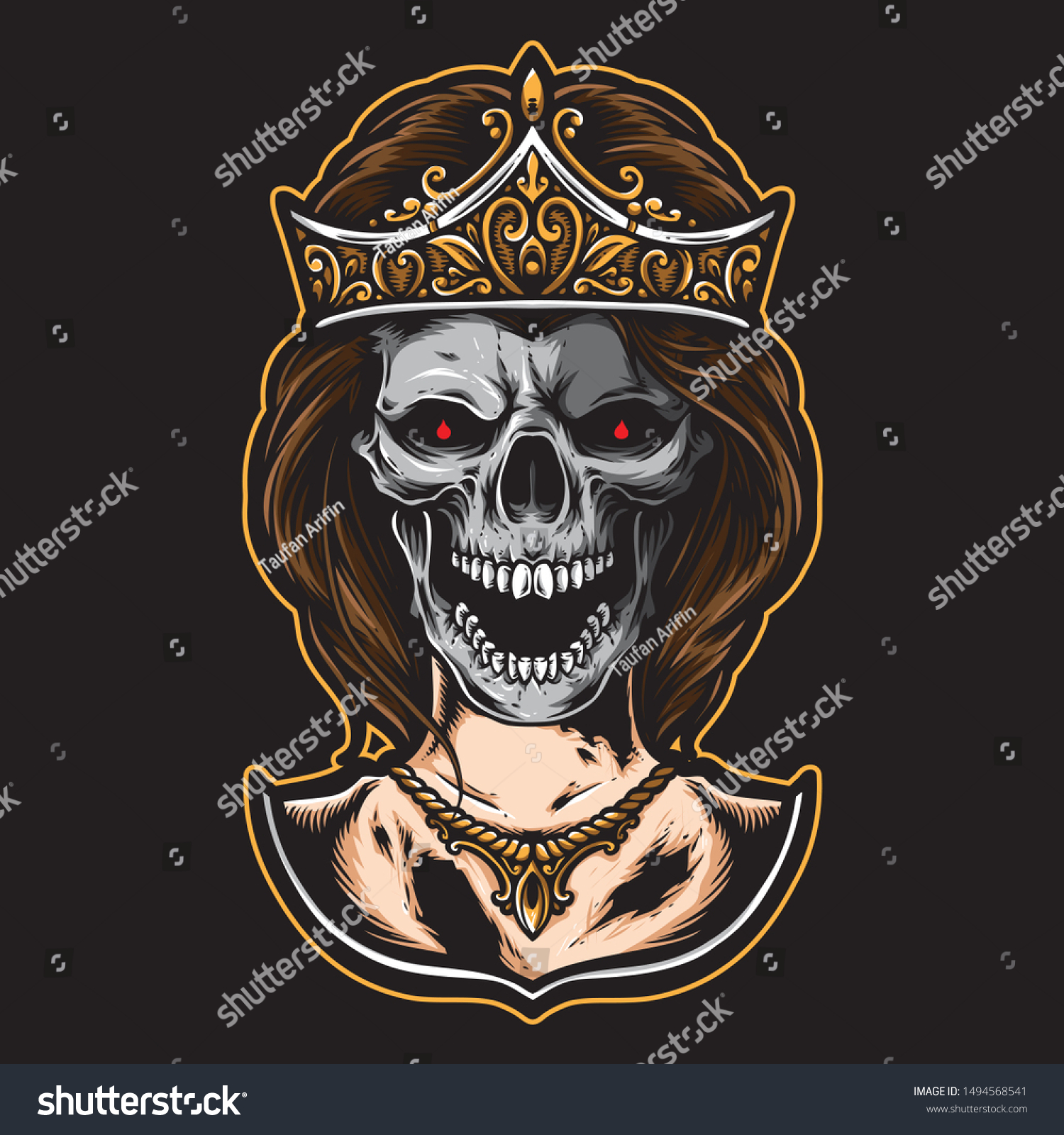 Skull Princess Vector Logo Icon: เวกเตอร์สต็อก (ปลอดค่าลิขสิทธิ์ ...