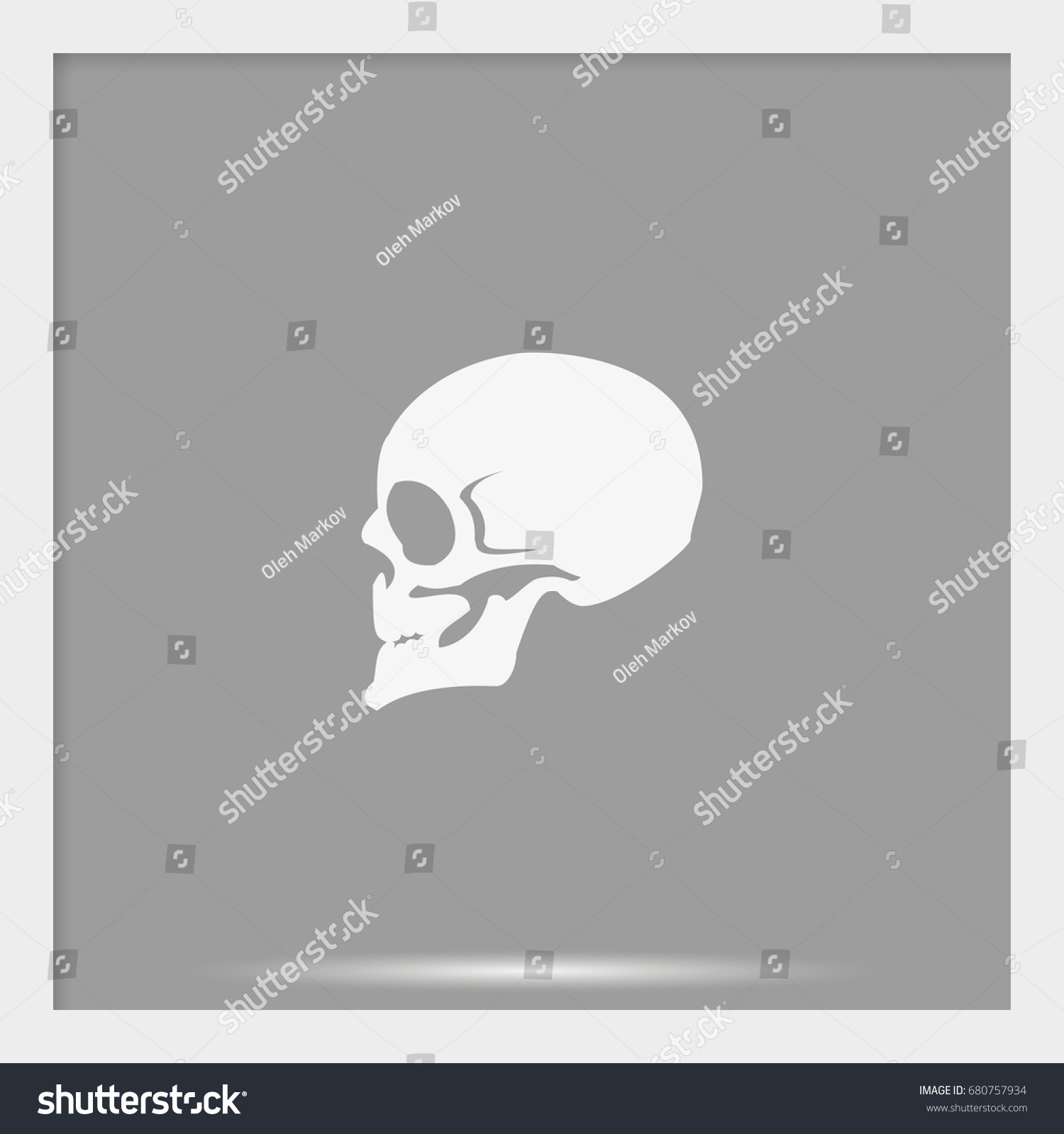 Skull Profile View Stock Vector (Royalty Free) 680757934 | Shutterstock