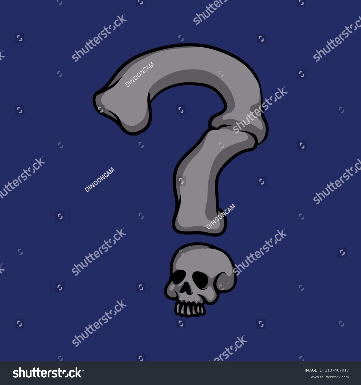 Skull Question Mark Cartoon Vector Illustration Stock Vector (Royalty ...