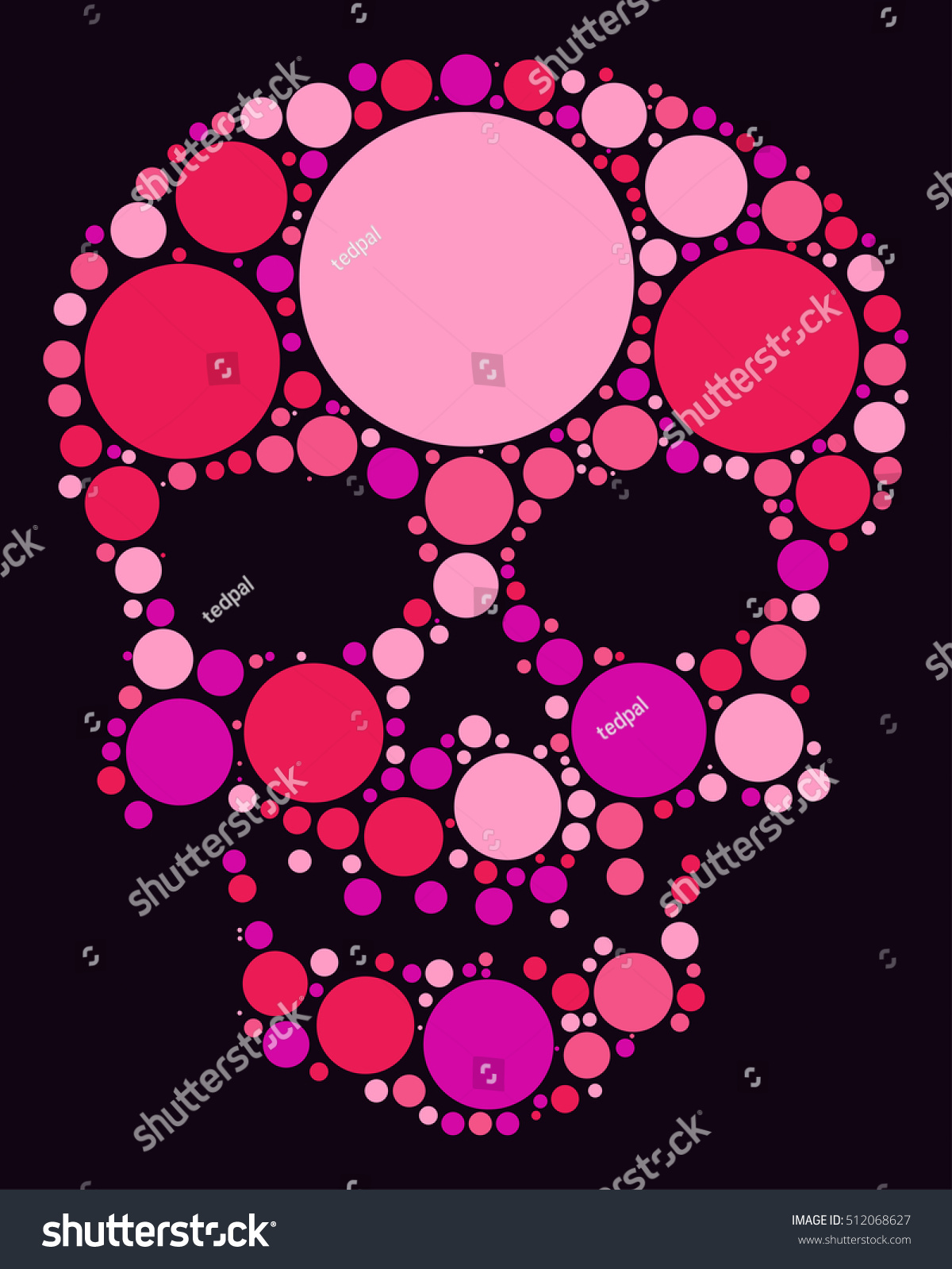 Skull Shape Vector Design By Color Stock Vector (Royalty Free ...