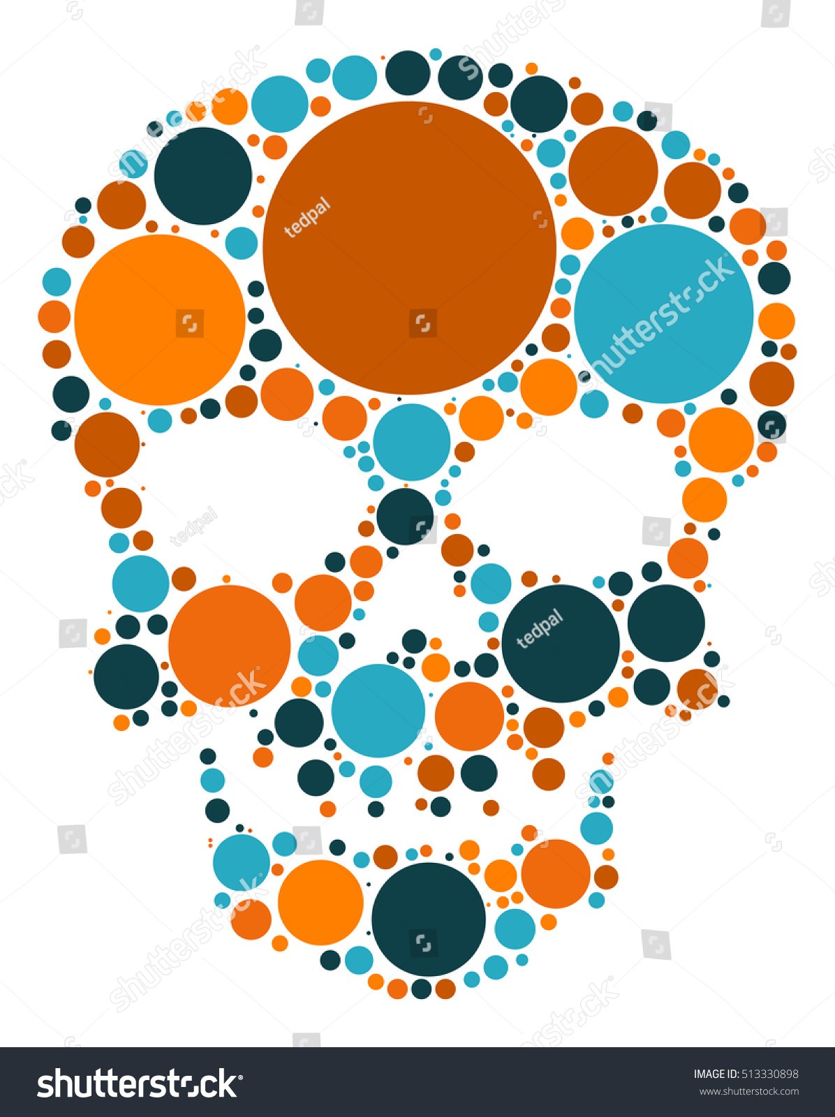 Skull Shape Vector Design By Color Stock Vector (Royalty Free) 513330898