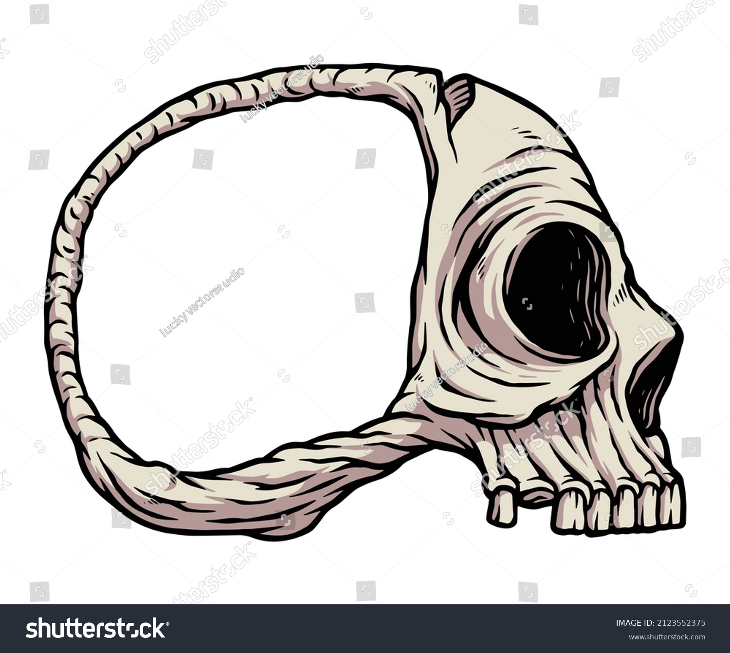 Skull Side View Frame Vector Illustration Stock Vector (Royalty Free ...