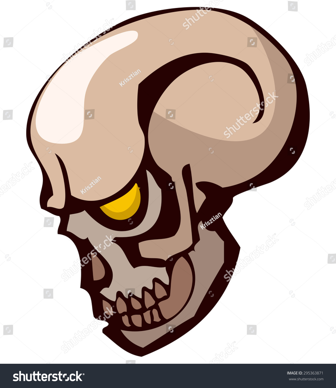 Skull Side View Vector Illustration: เวกเตอร์สต็อก (ปลอดค่าลิขสิทธิ์ ...