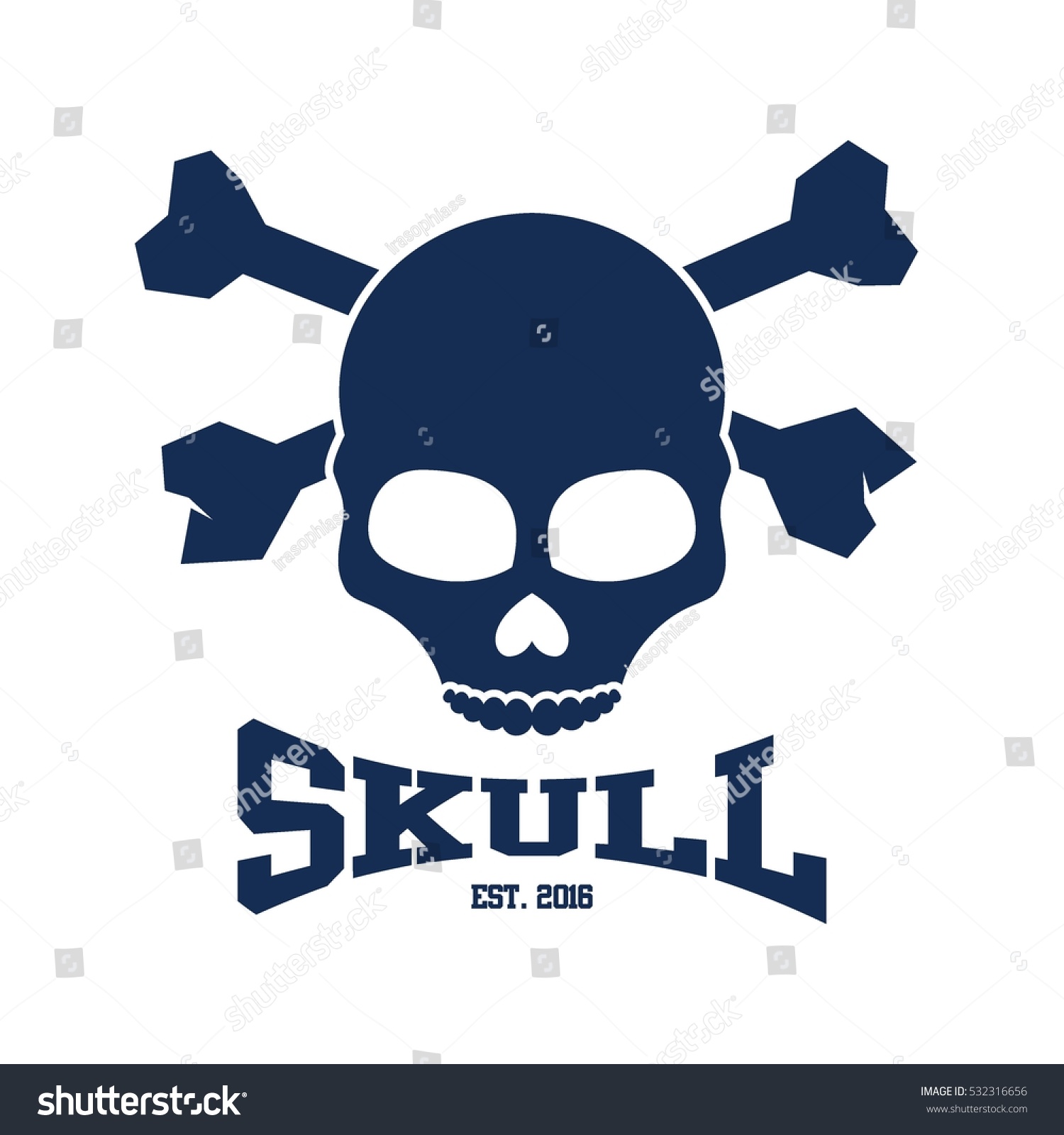 Skull Skeleton Logo Design Template: vector de stock (libre de regalías ...