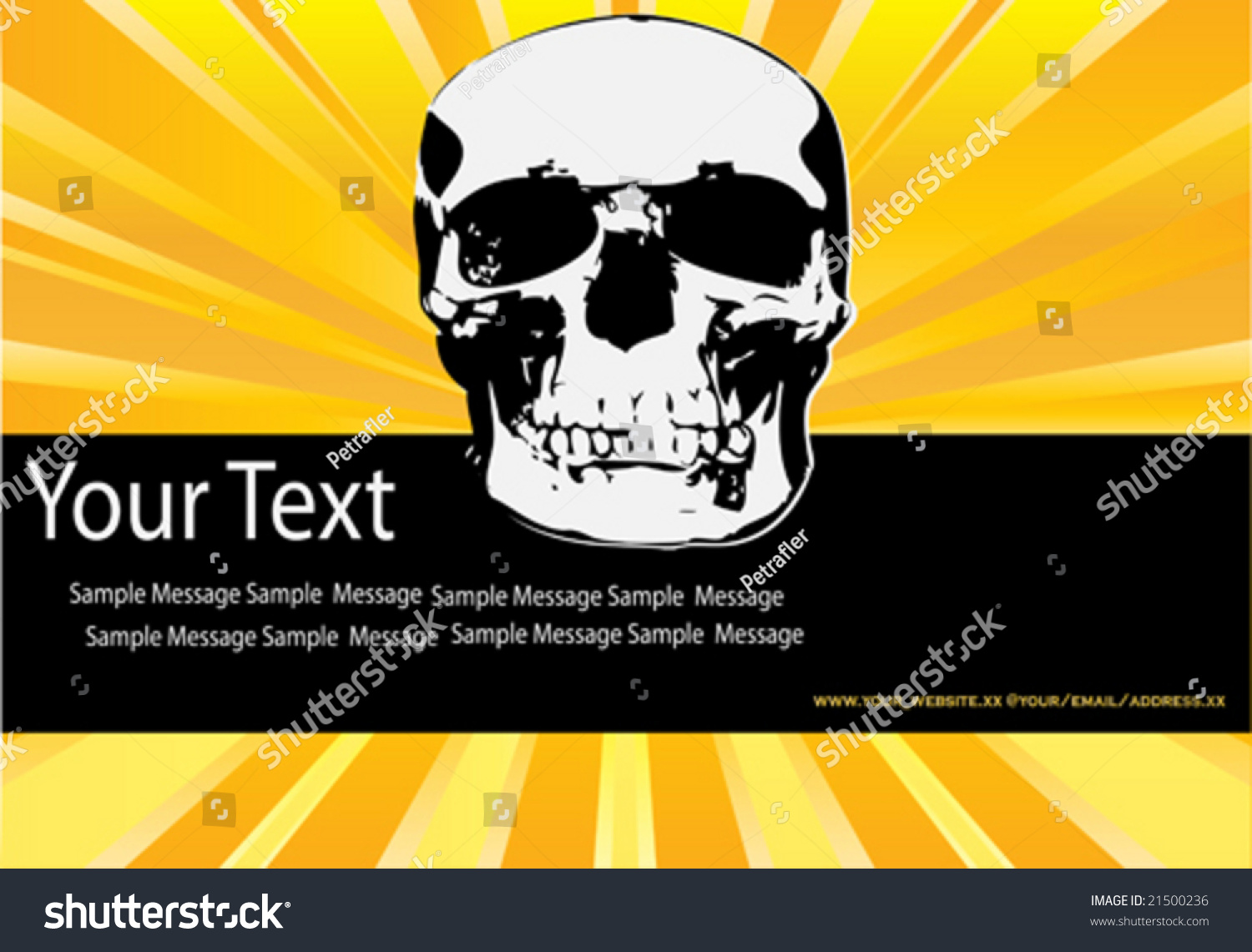 Skull Sunburst Vector Message Stock Vector (Royalty Free) 21500236