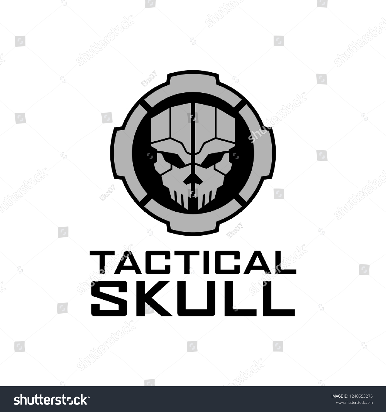 Skull Tactical Circle Stock Vector (Royalty Free) 1240553275