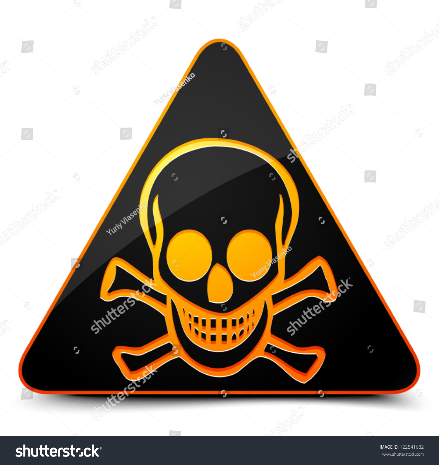 Skull Triangle Hazard Sign Stock Vector (Royalty Free) 122541682 ...