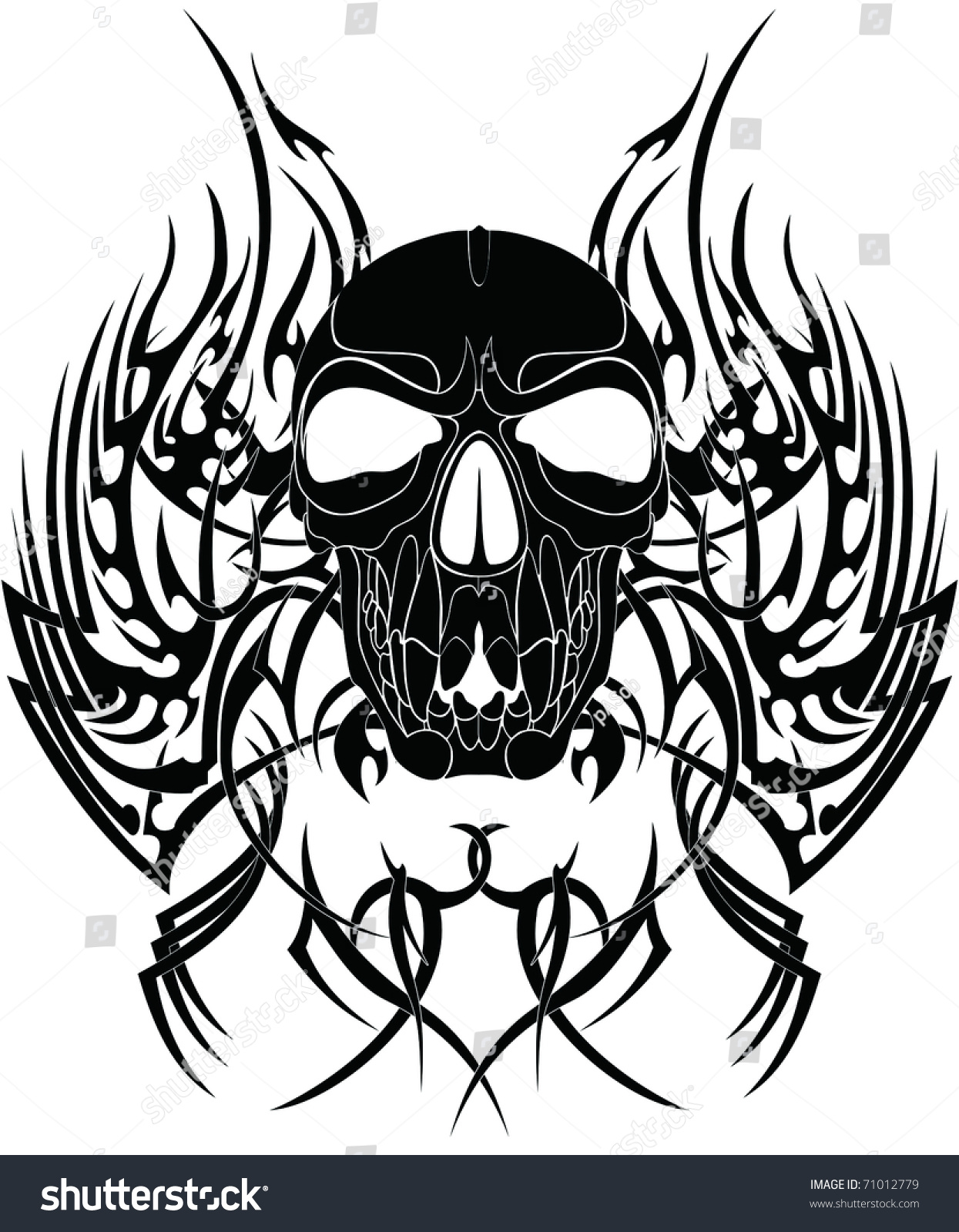 Skull Tribal Stock Vector Illustration 71012779 : Shutterstock