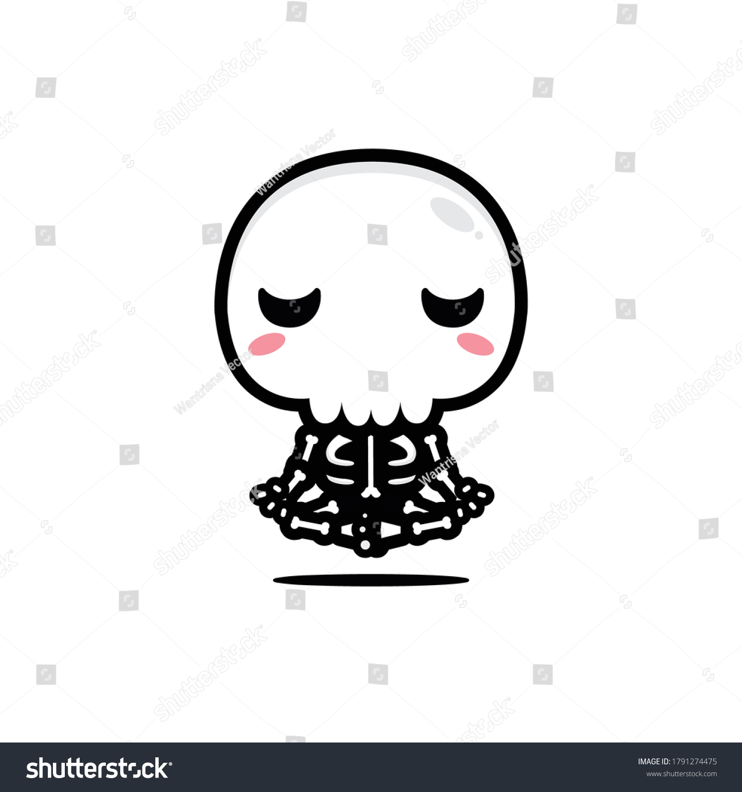 Skull Vector Design Pose Meditation Stock Vector (Royalty Free ...