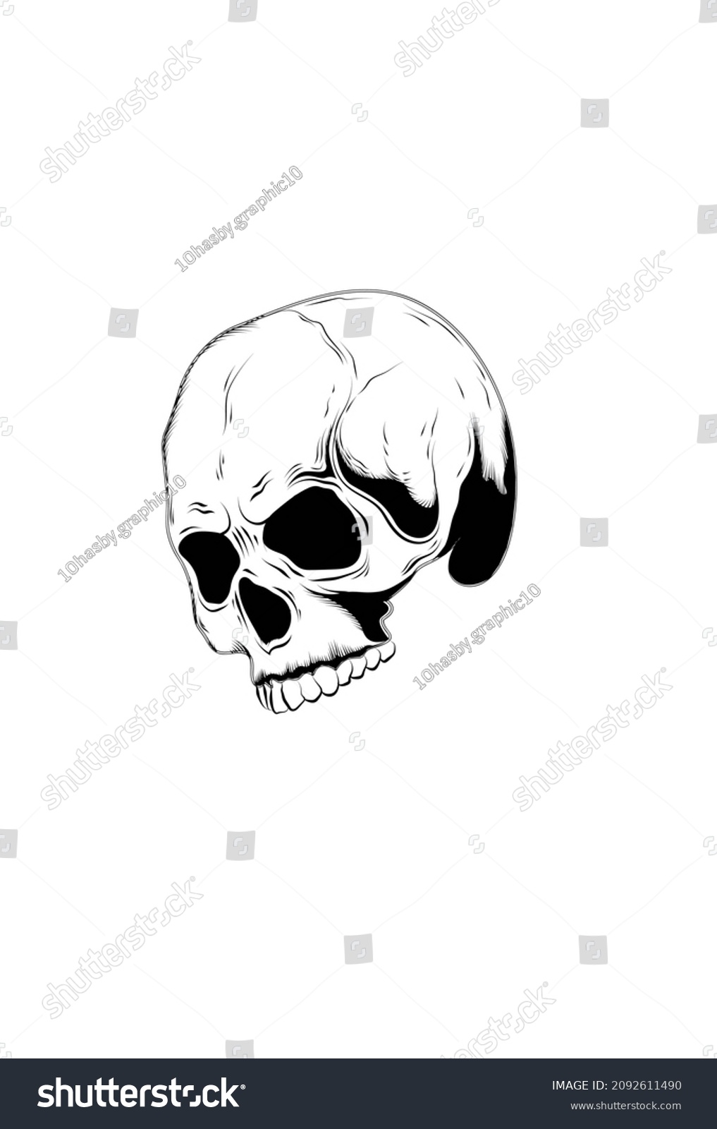 Skull Vector Illustration Hand Drawing Stock Vector (Royalty Free ...