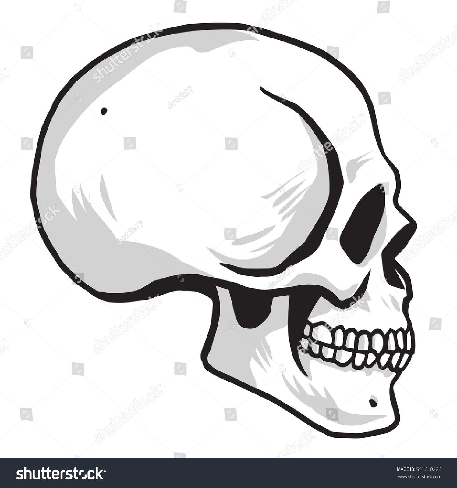 Skull Vector Illustration Sideview Icon Design Stock Vector (Royalty ...