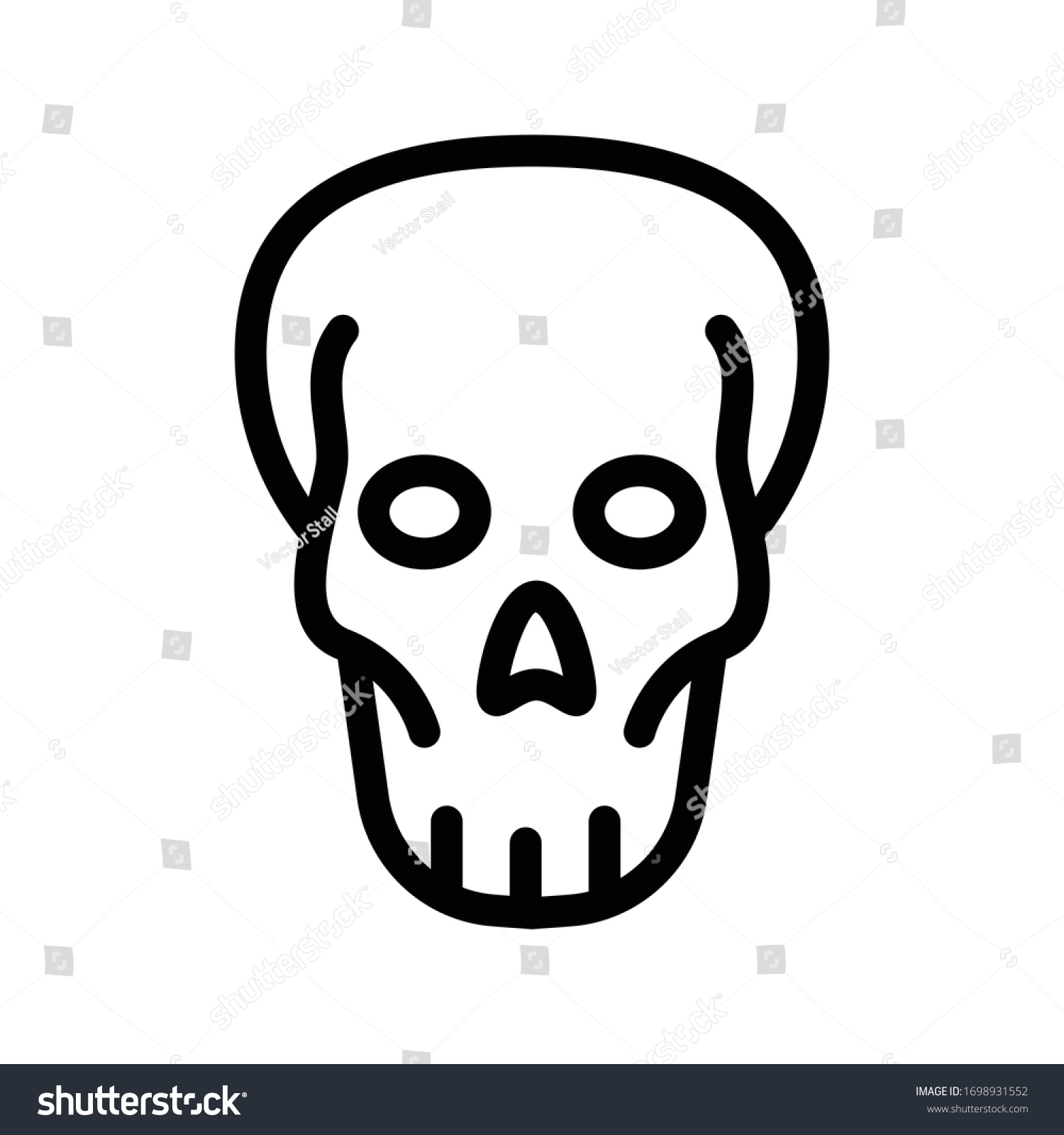 Skull Vector Thin Line Icon Stock Vector (Royalty Free) 1698931552 ...