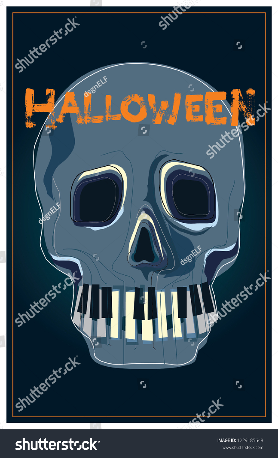 Skull Vector Piano Key Teeth Stock Vector (Royalty Free) 1229185648 ...