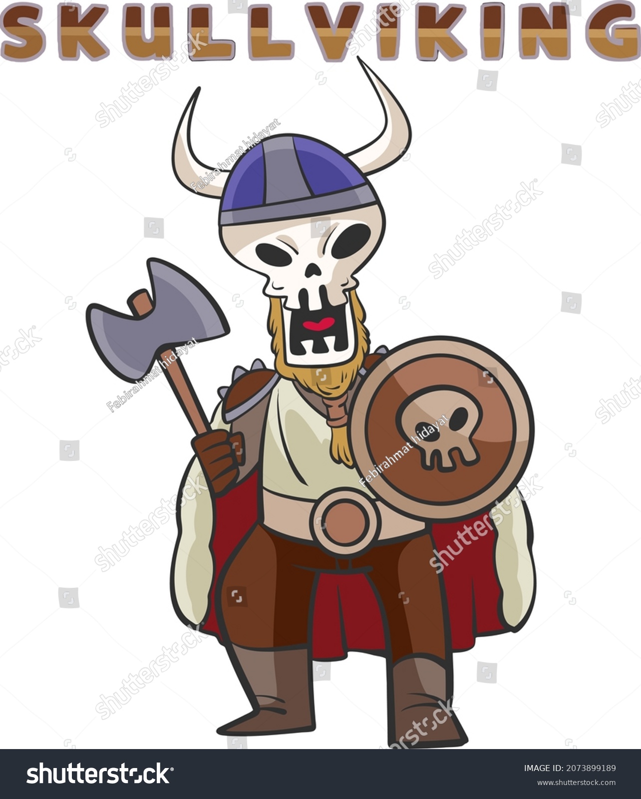 Skull Viking Cartoon Character Vector Stock Vector (Royalty Free ...