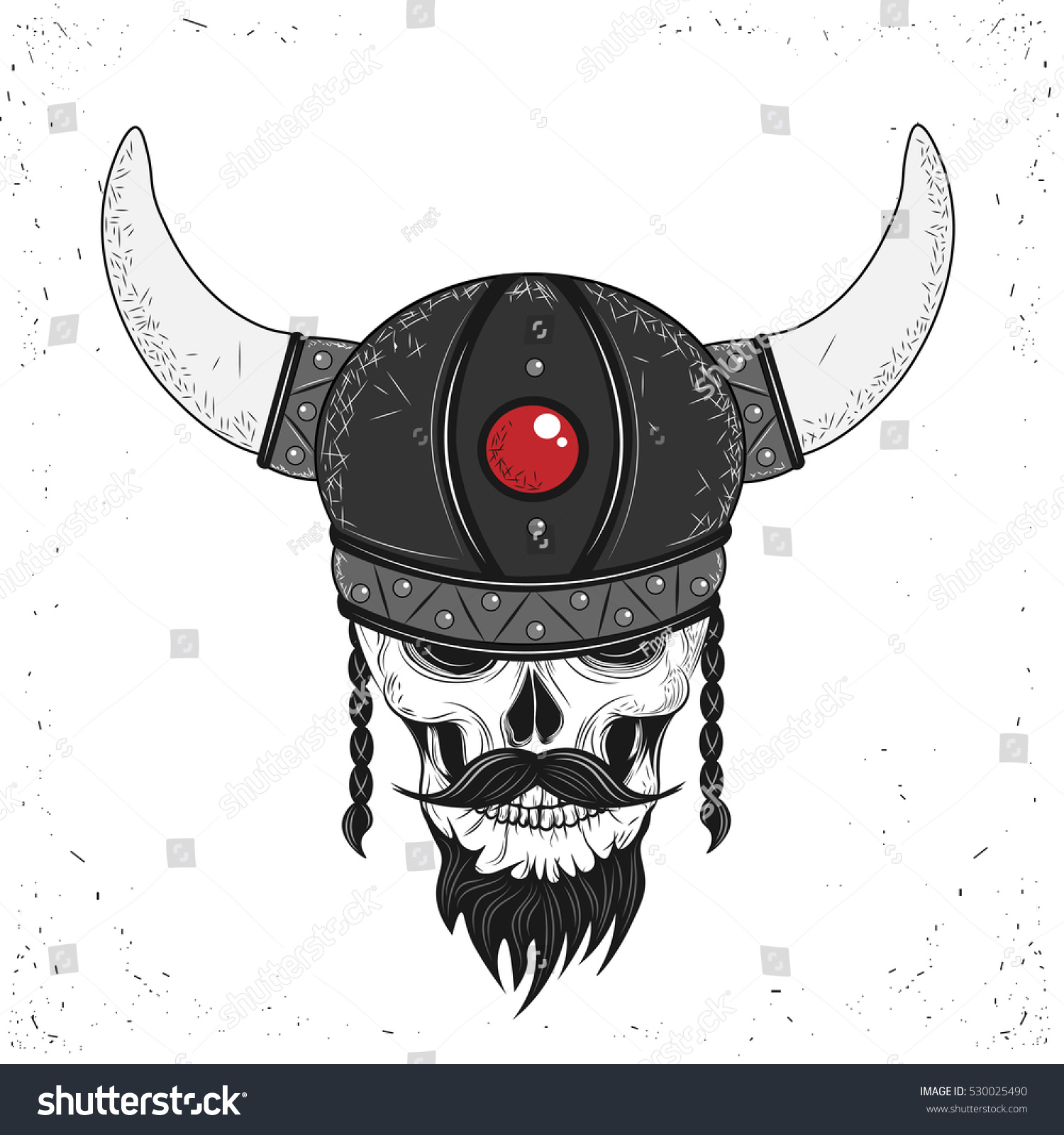 Skull Viking Vector Illustration Stock Vector (Royalty Free) 530025490 ...
