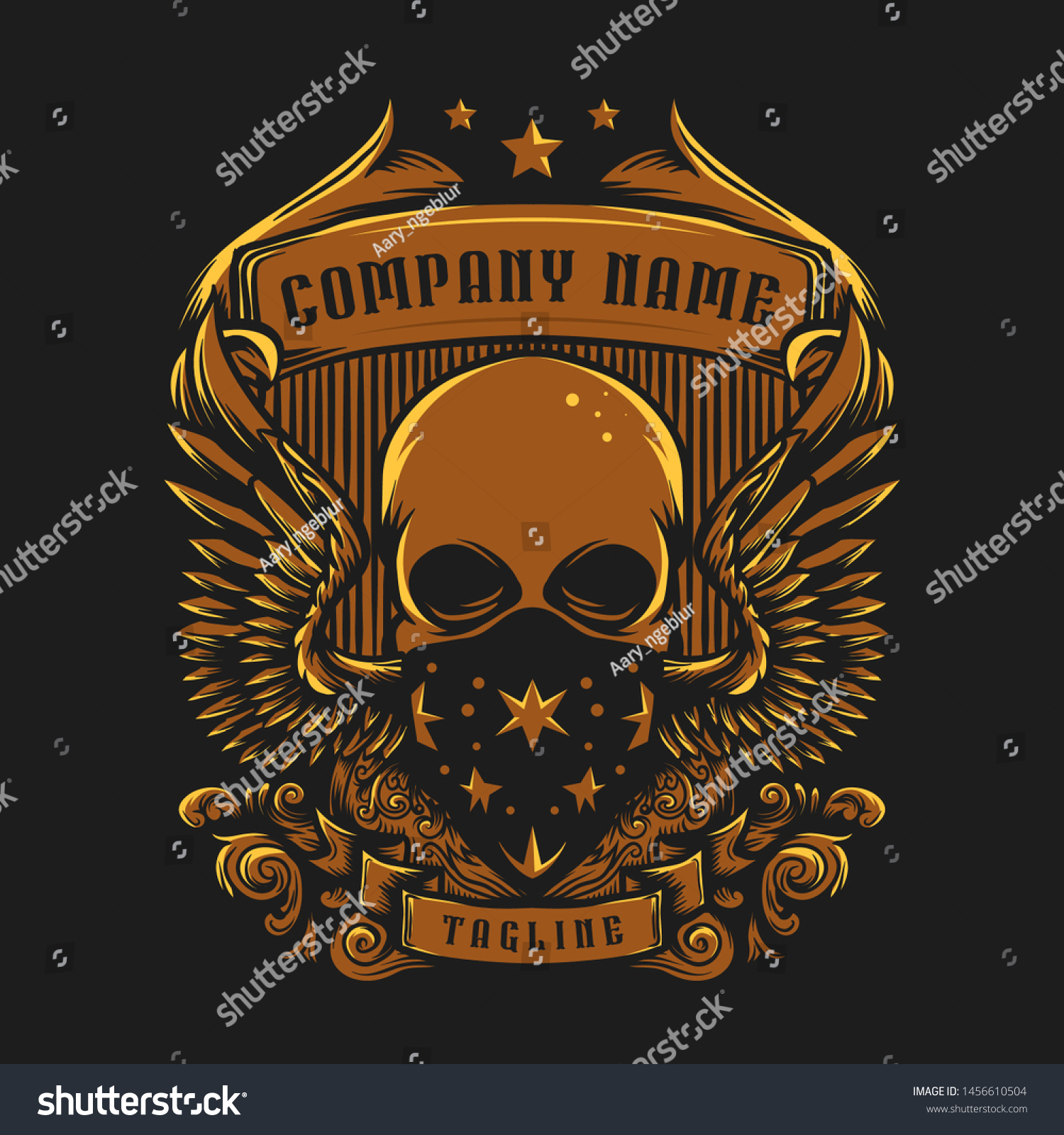 Vektor Stok Skull Vintage Old Logo Vector (Tanpa Royalti) 1456610504 ...