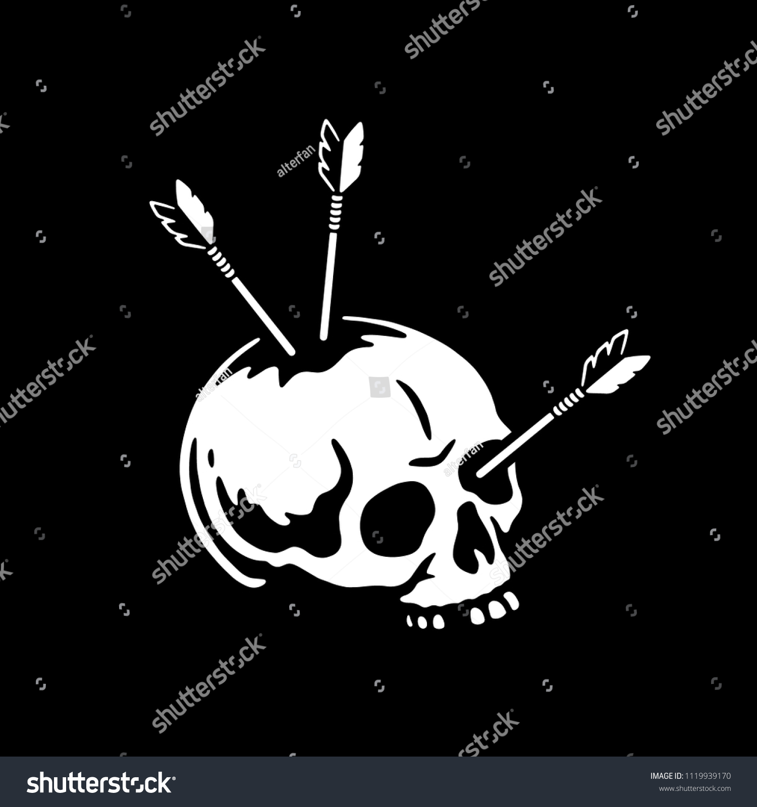 Skull Arrows Logo Stock Vector (Royalty Free) 1119939170