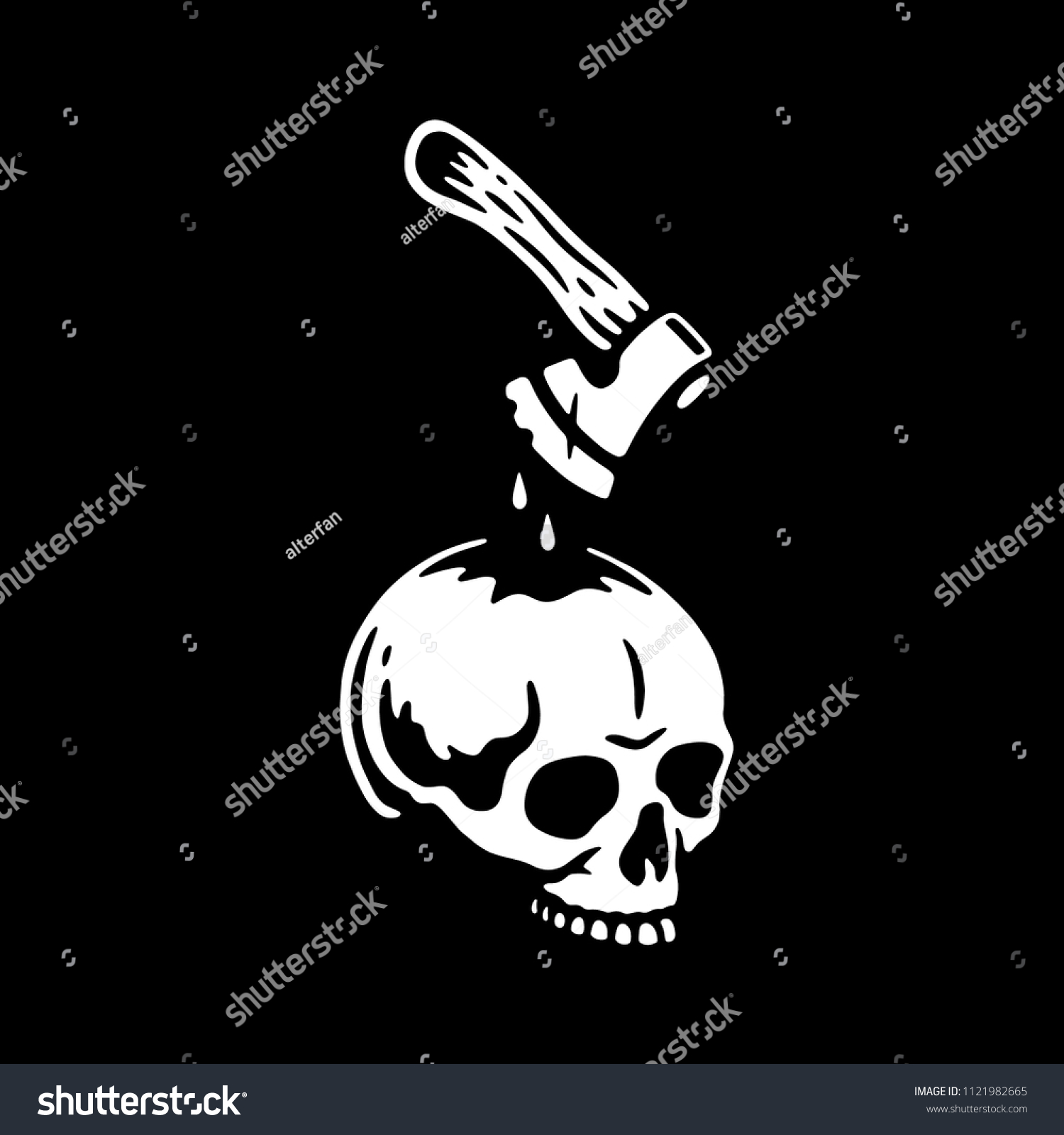 Skull Axe 1 Logo Stock Vector (Royalty Free) 1121982665
