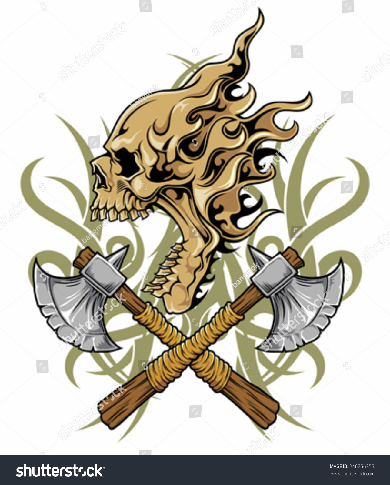 Skull Axes Stock Vector (Royalty Free) 246756355 | Shutterstock