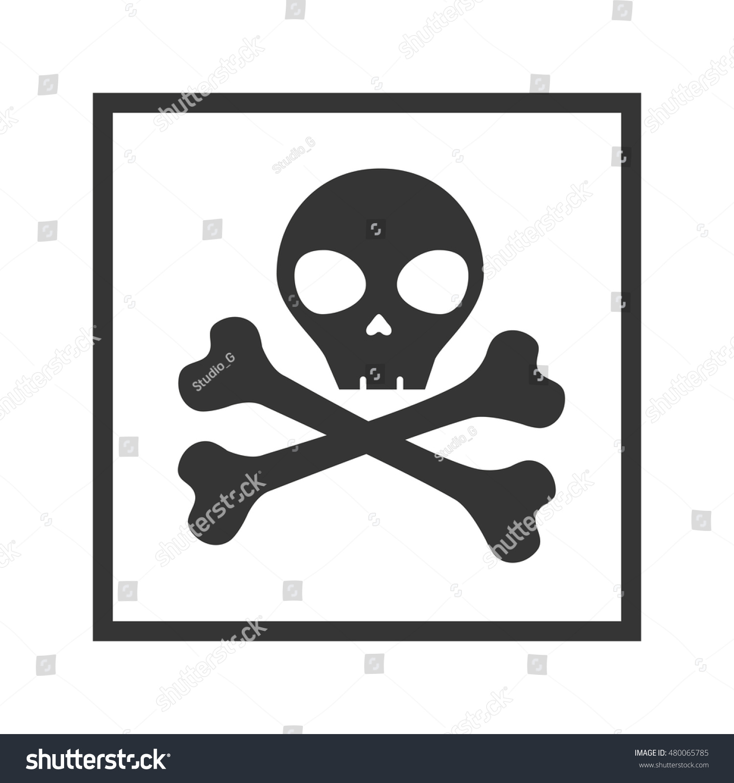 Skull Bones Sign Stock Vector (Royalty Free) 480065785 | Shutterstock