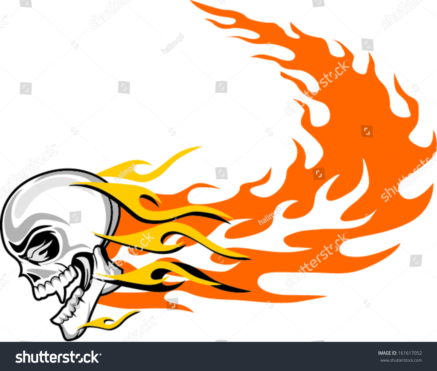 Skull Flame Vector Illustration: vector de stock (libre de regalías ...