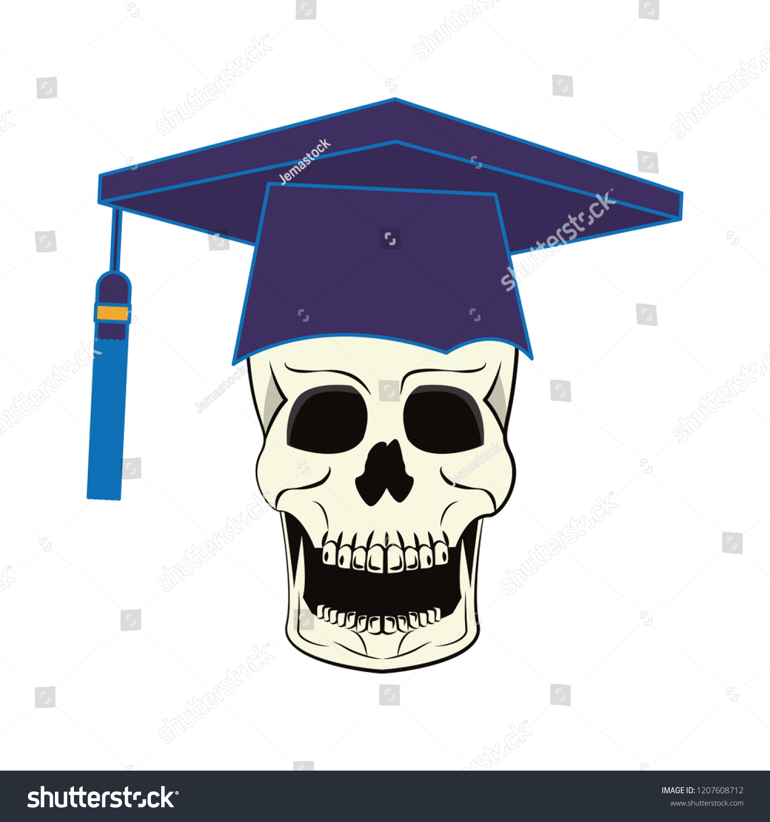 Skull Graduation Cap Stock Vector (Royalty Free) 1207608712 | Shutterstock