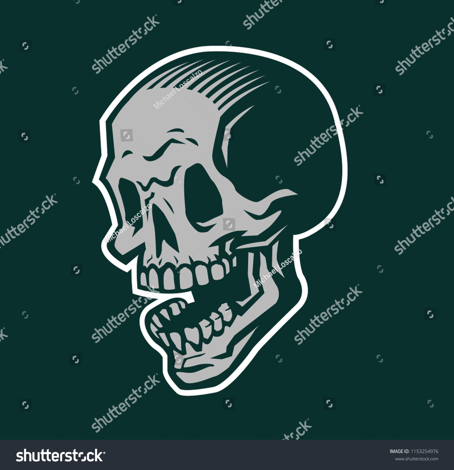 Skull Open Mouth Stock Vector (Royalty Free) 1153254976 | Shutterstock