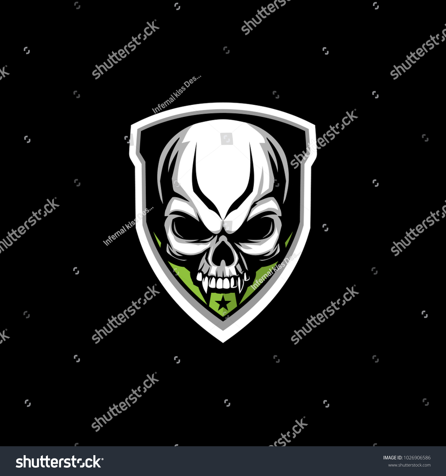 Skull Shield Modern Vector Logo Template Stock Vector (Royalty Free ...