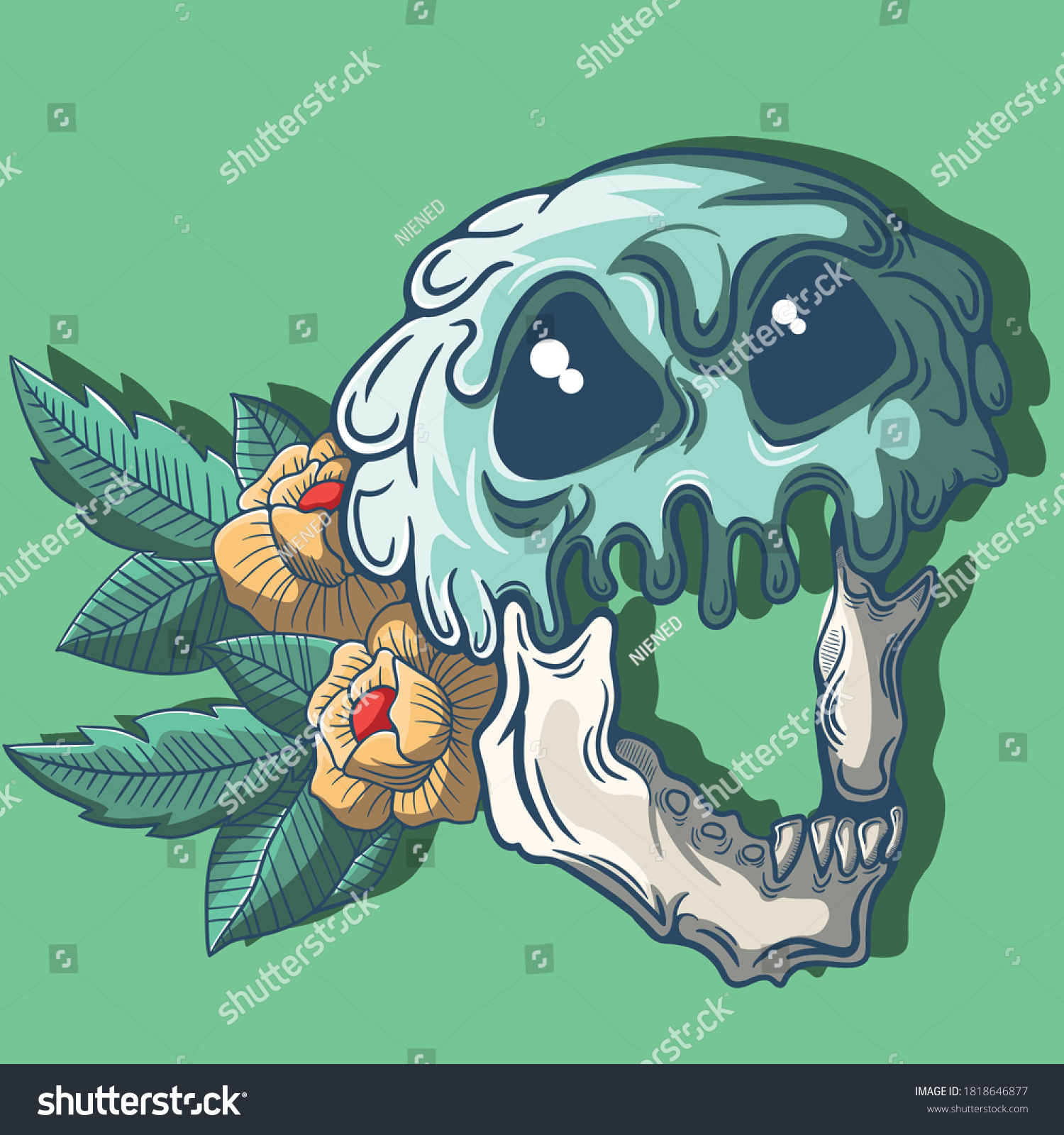 Skull Slime Vector Illustration Stock Vector (Royalty Free) 1818646877 ...