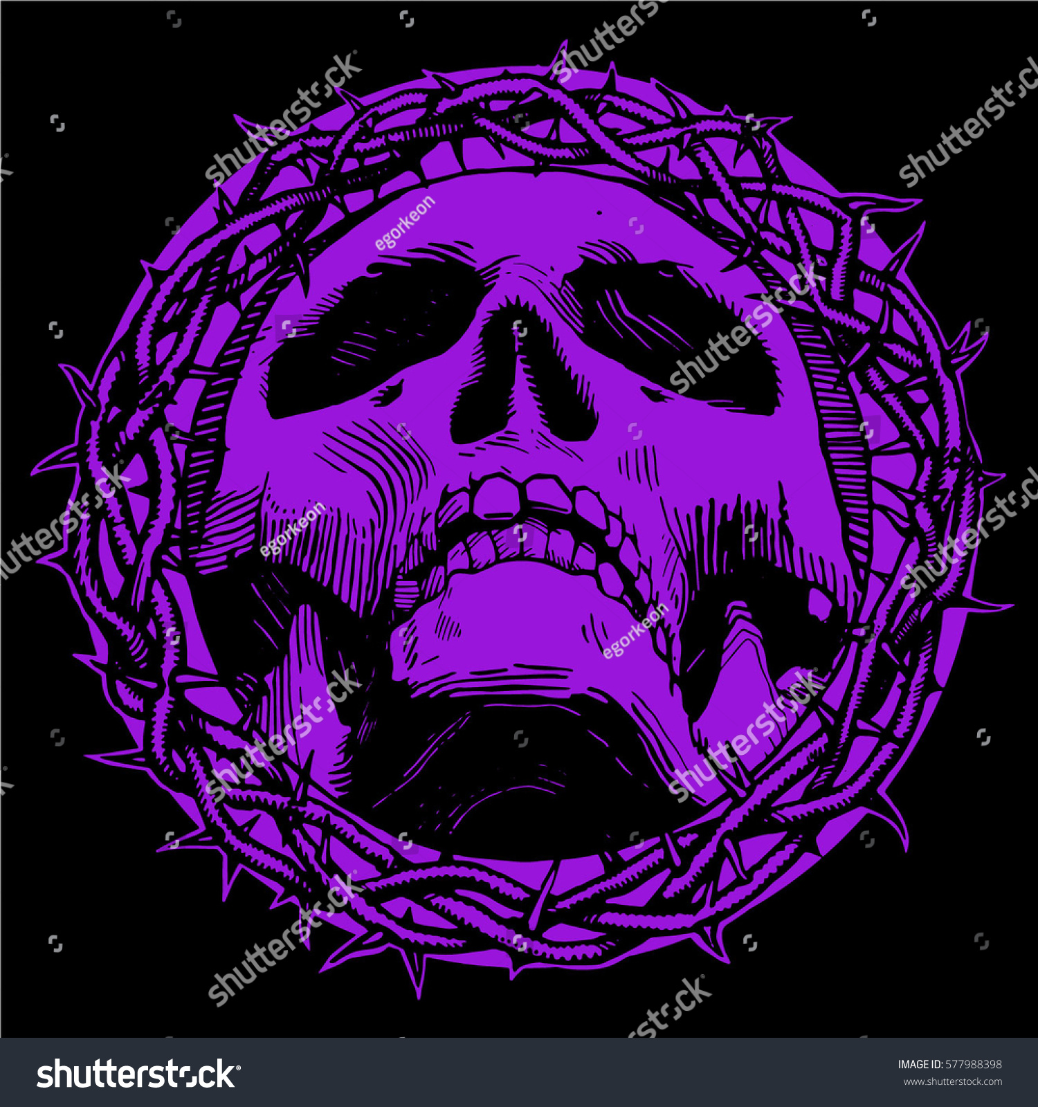 Skull Thorns Vector Illustration Stock Vector (Royalty Free) 577988398