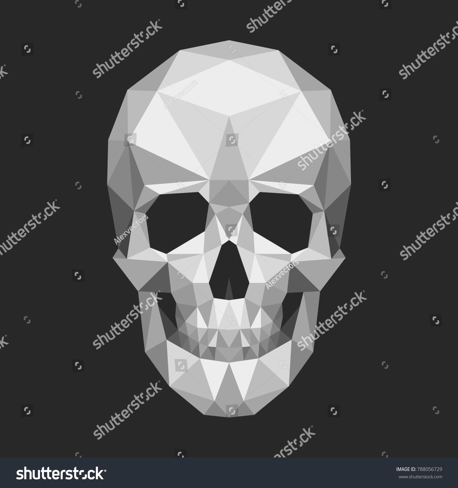 Skull Triangles Abstract Low Poly Vector Stock Vector (Royalty Free ...