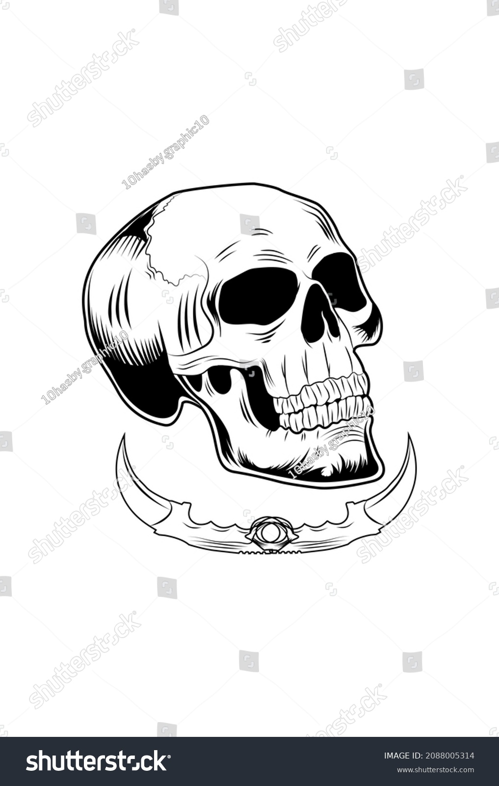Skull Weapon Vector Illustration Stock Vector (Royalty Free) 2088005314