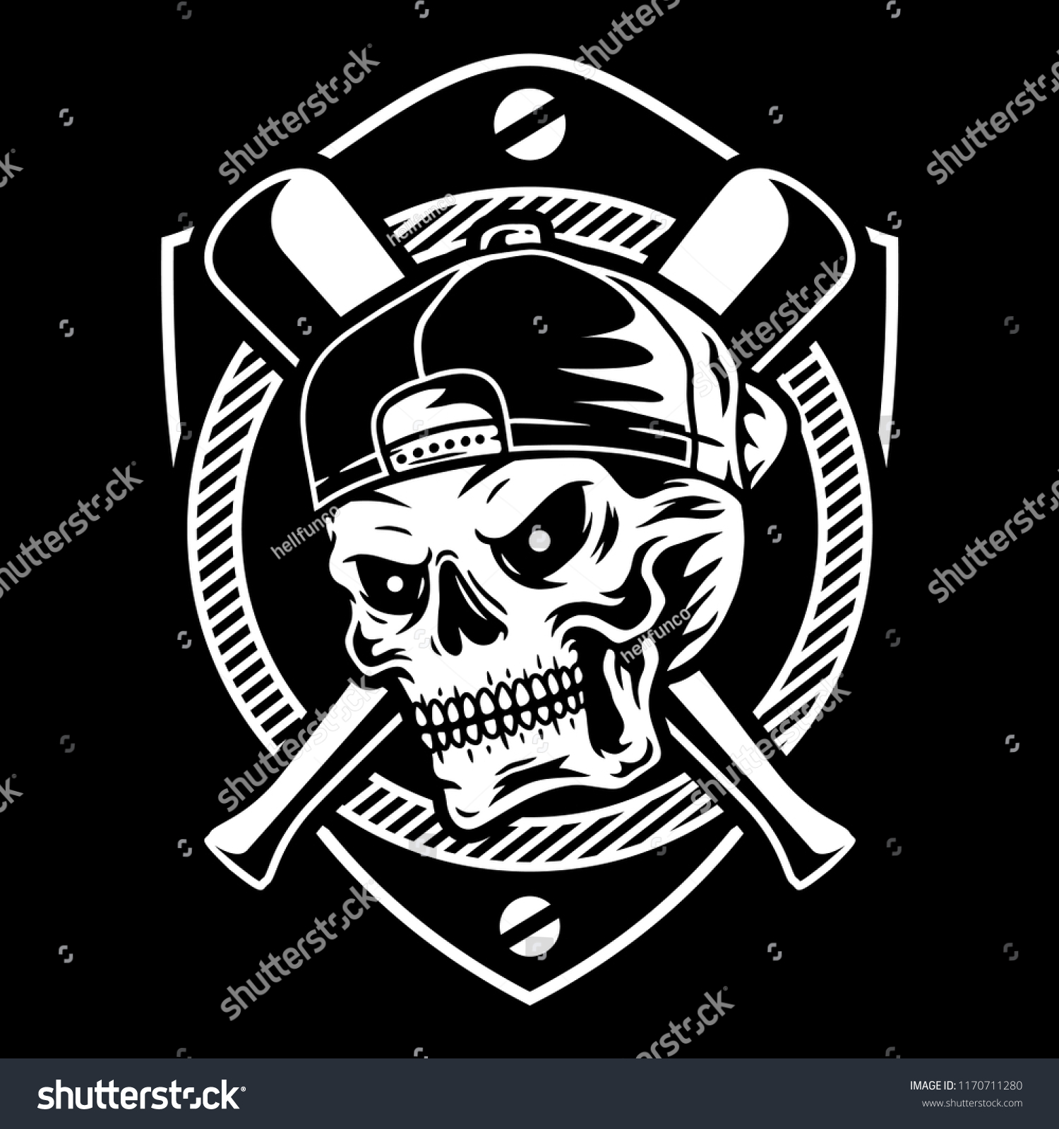 Skulls Baseball Badge Vector Stock Vector (Royalty Free) 1170711280