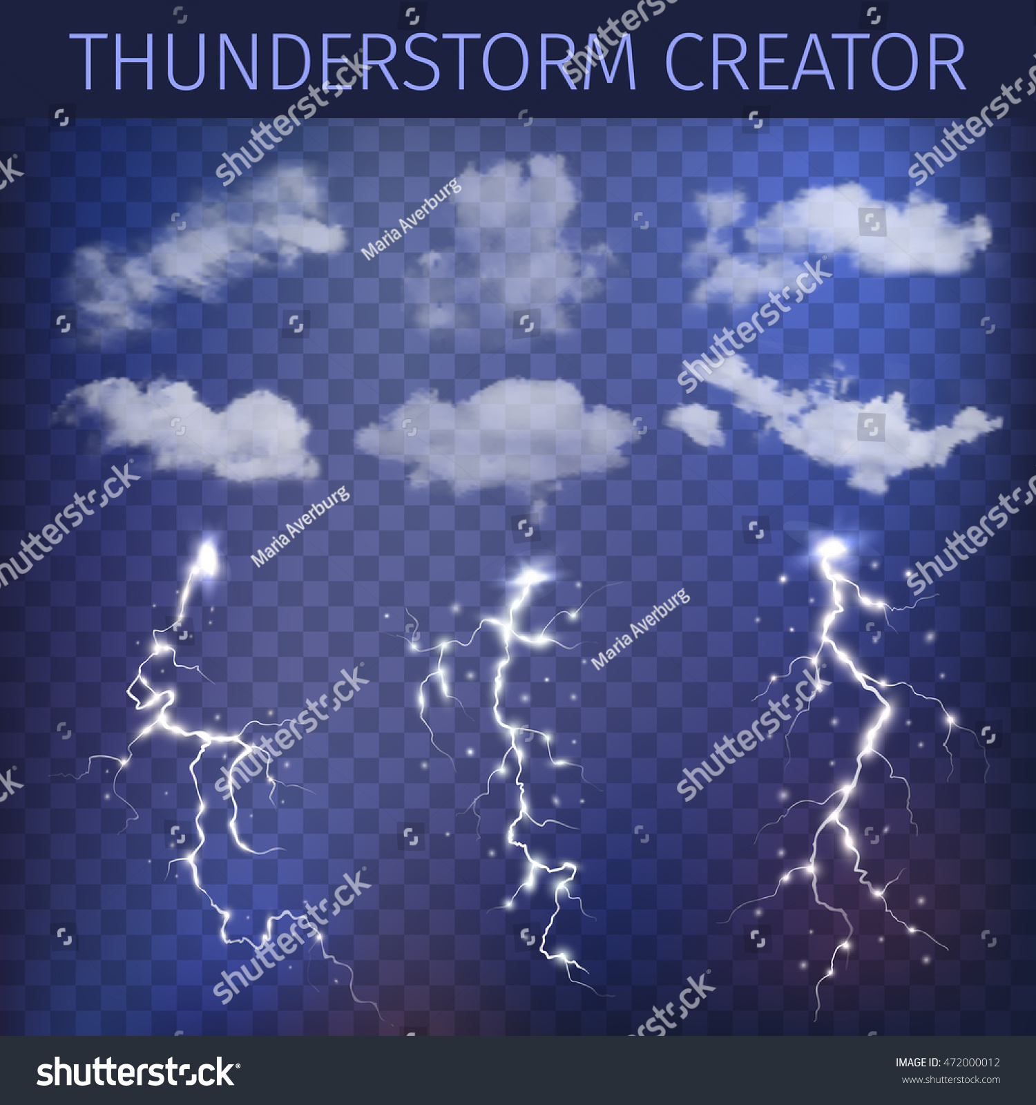 Sky Creator Realistic Vector Clouds Thunderstorms Stock Vector (Royalty ...