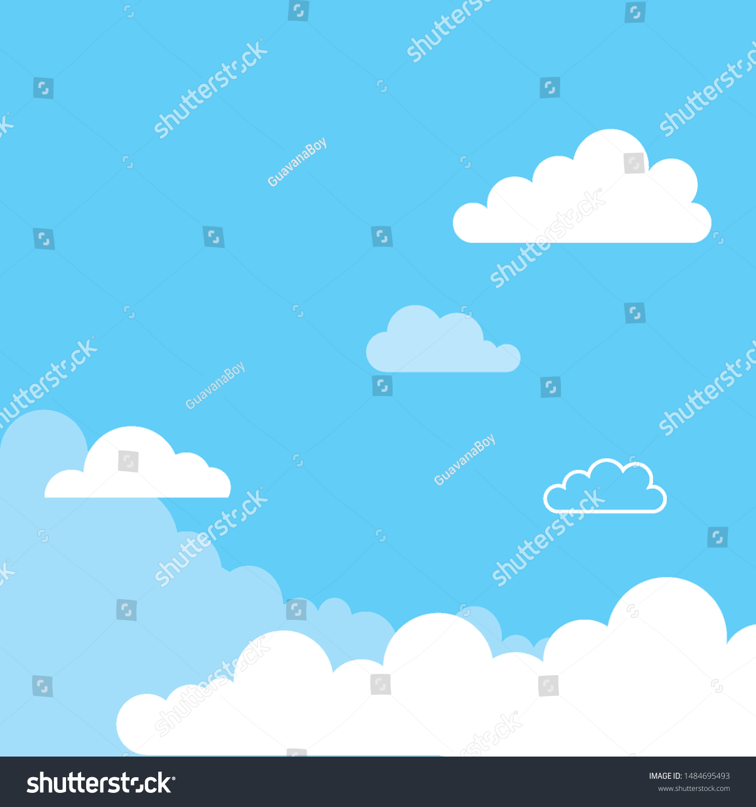 Sky Cloud Background Template Illustration Vector Stock Vector (Royalty ...