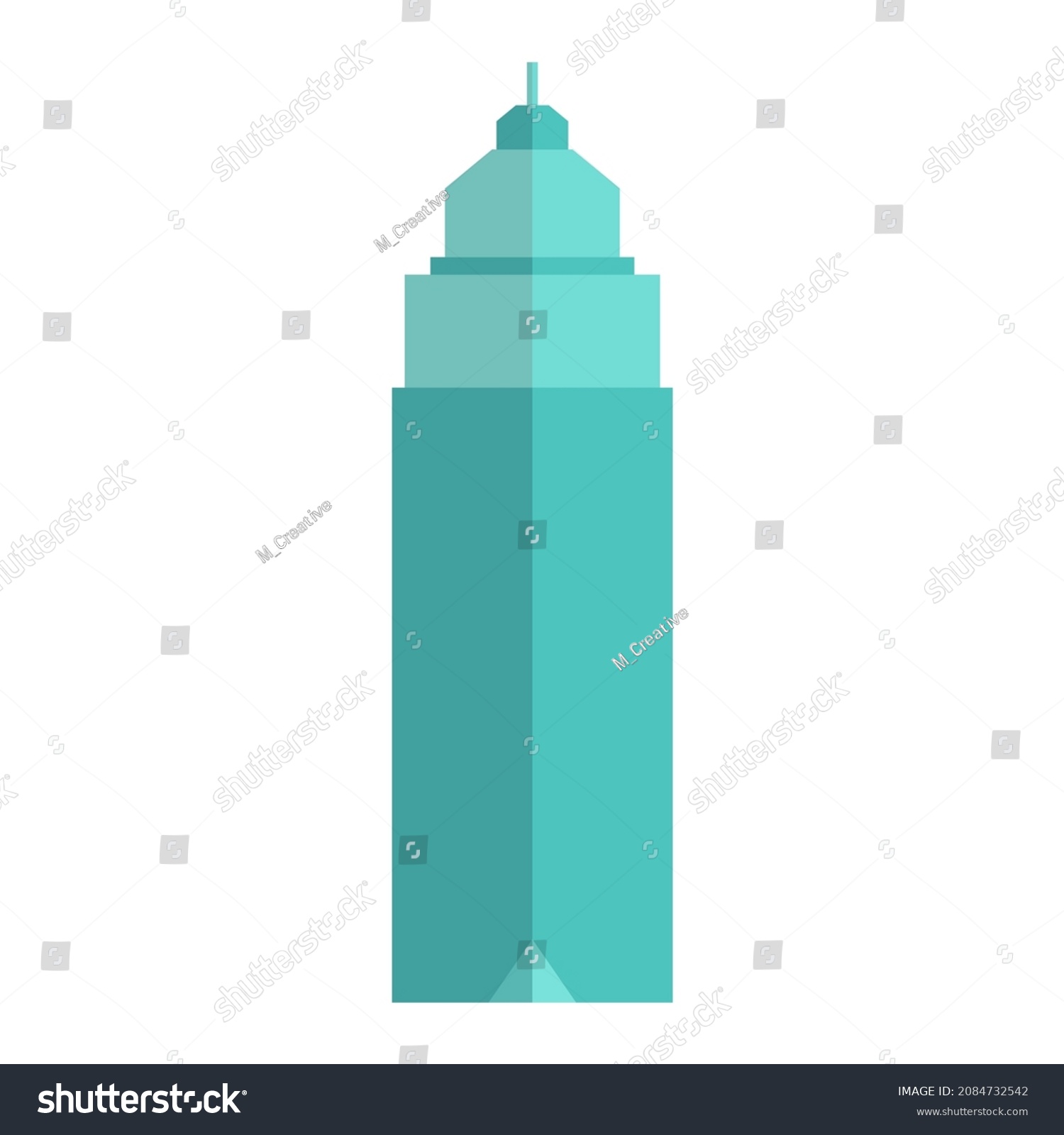 Skyscraper Flat Clipart Vector Illustration Stock Vector (Royalty Free ...