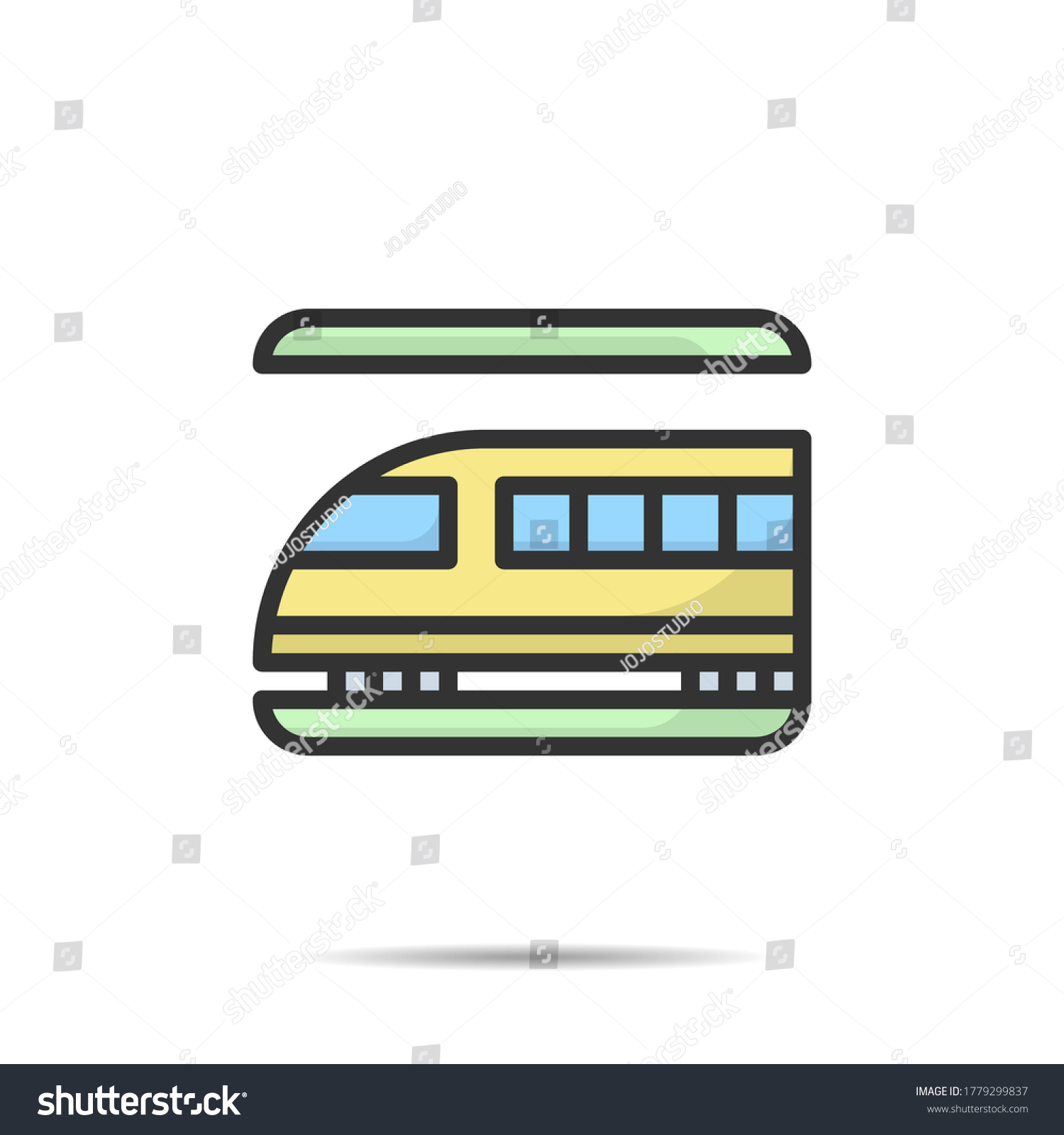 Skytrain Icon Line Vector Illustration Stock Vector (Royalty Free ...