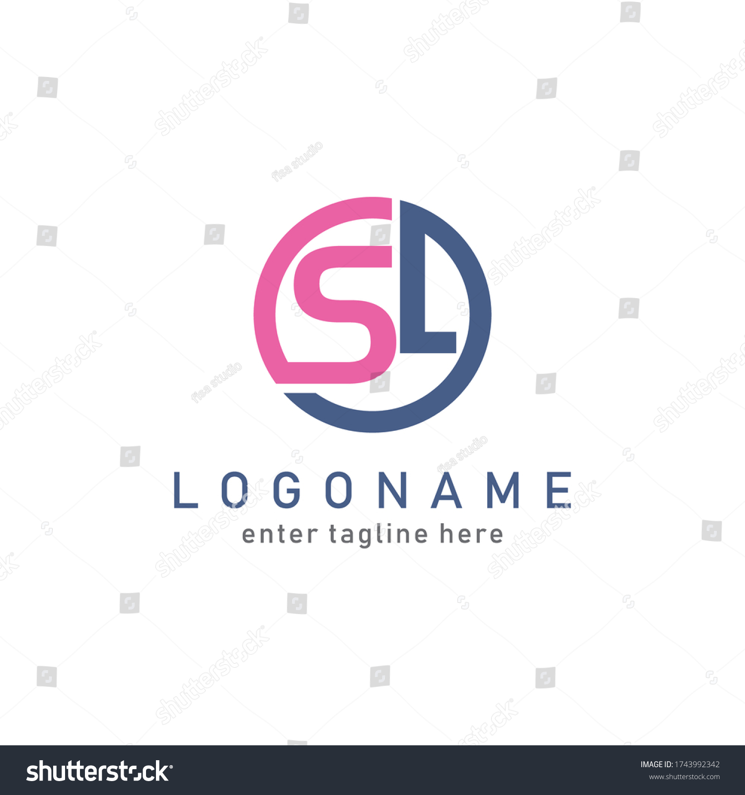 Sl Initial Letters Looping Linked Circle Stock Vector (Royalty Free ...